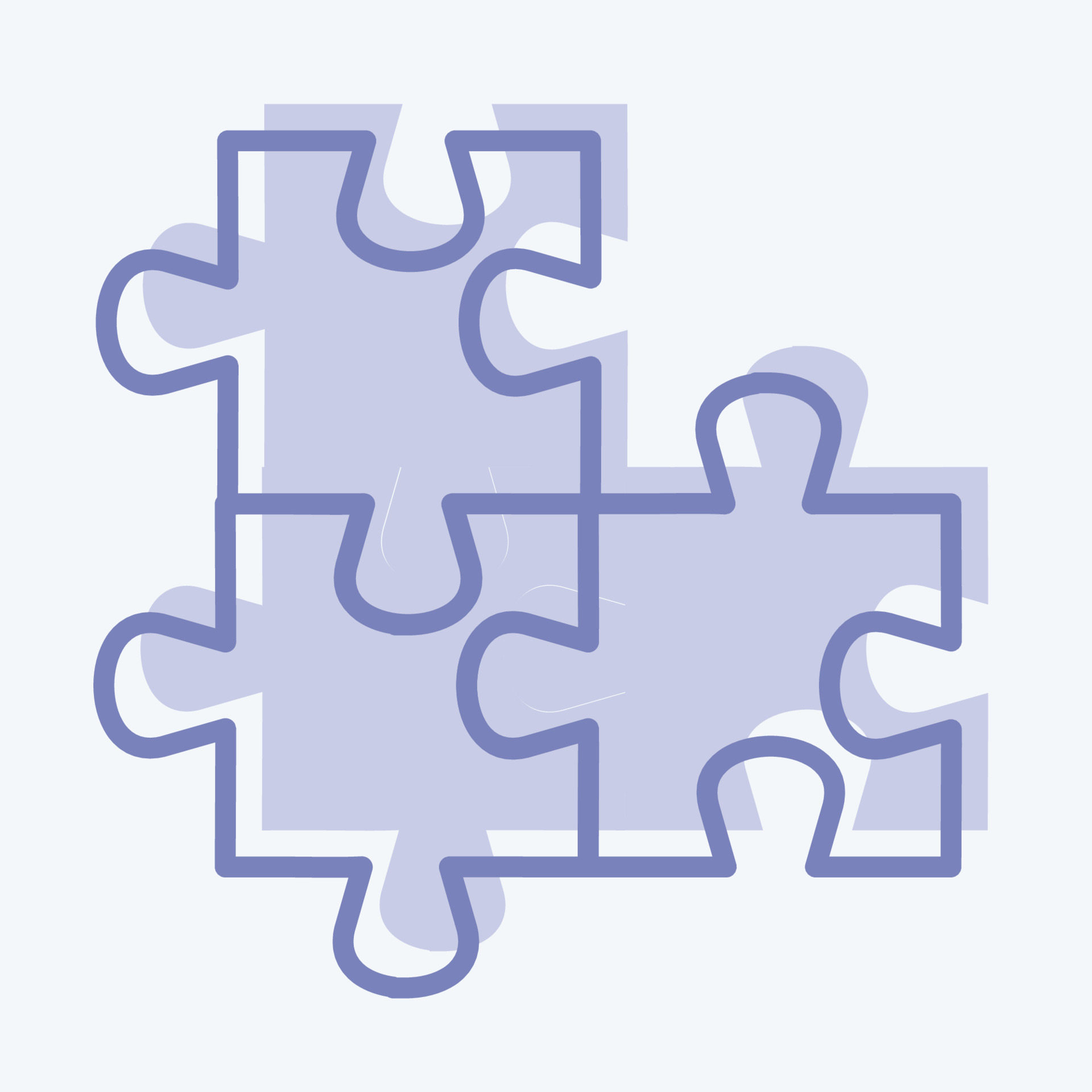 Icon Puzzles. suitable for Programming symbol. two tone style. simple ...