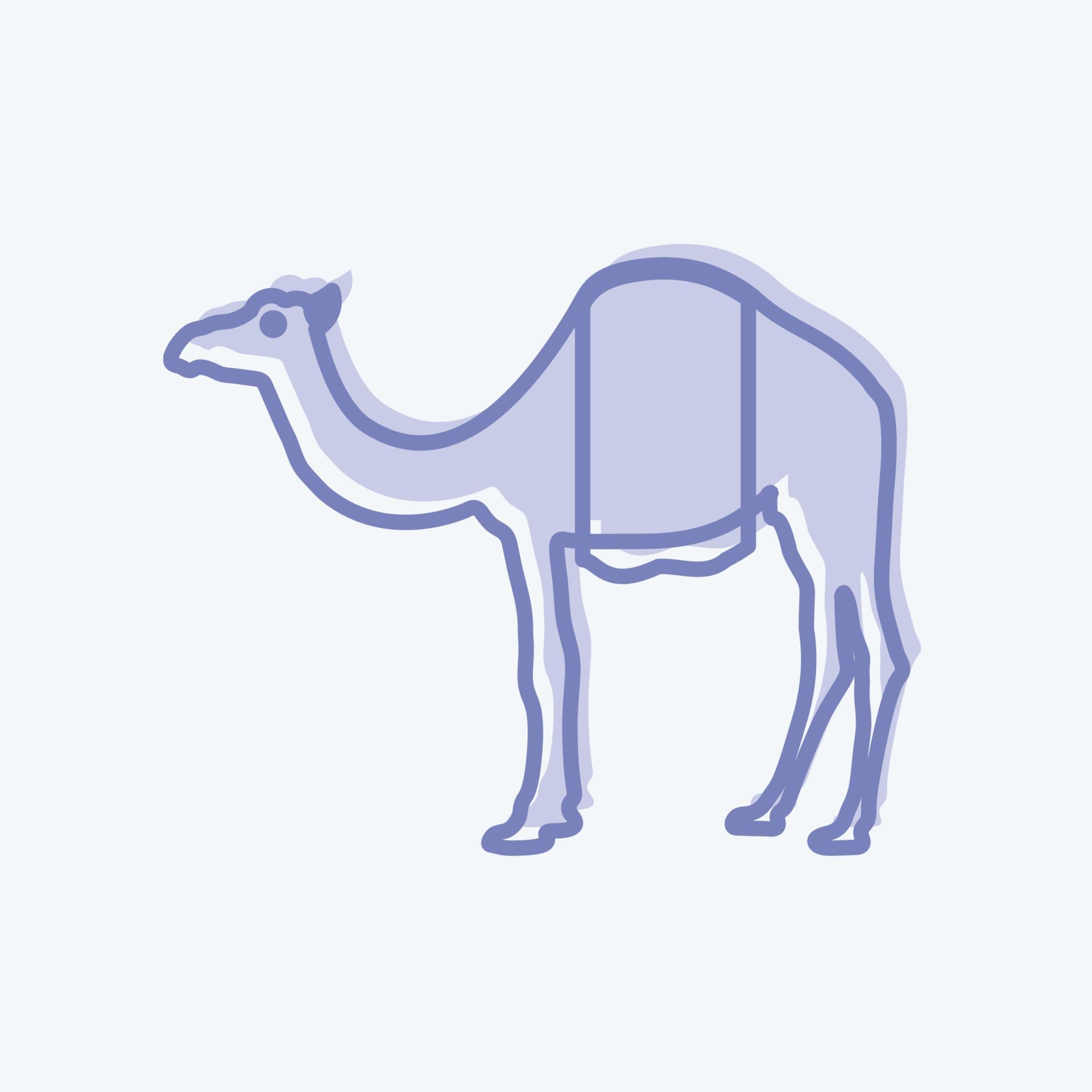 Icon Camel. suitable for animal symbol. two tone style. simple design ...