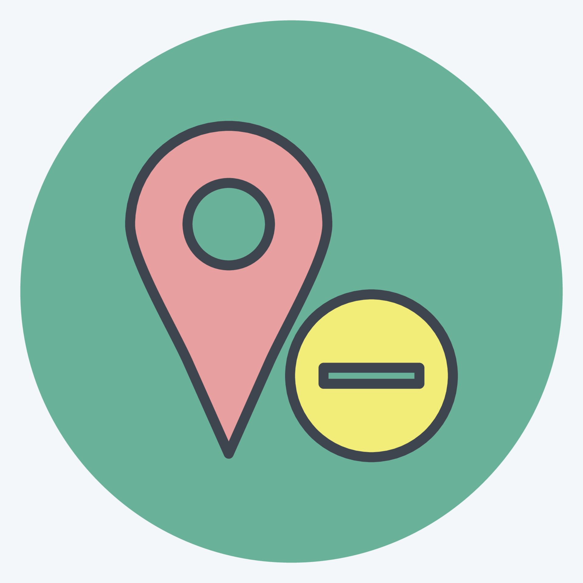 Icon Delete Location Suitable For User Interface Symbol Color Mate Style Simple Design