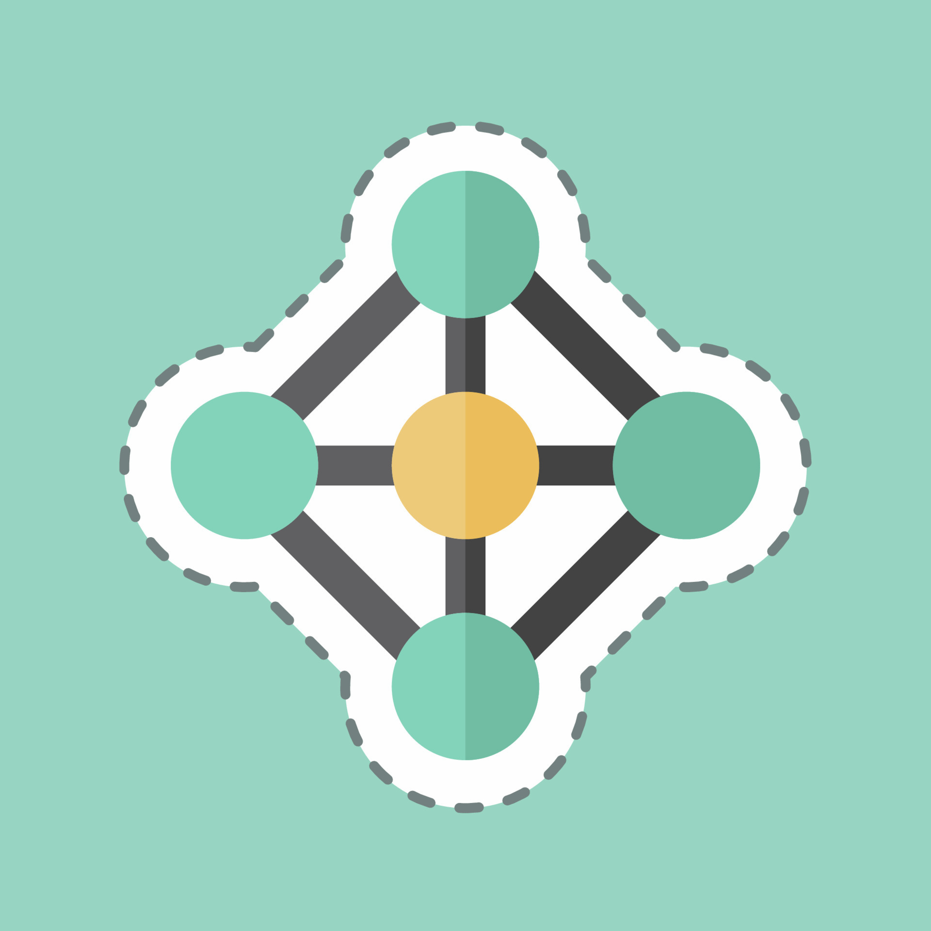 Sticker Line Cut Deep Learning Suitable For Data Analytics Symbol Simple Design Editable