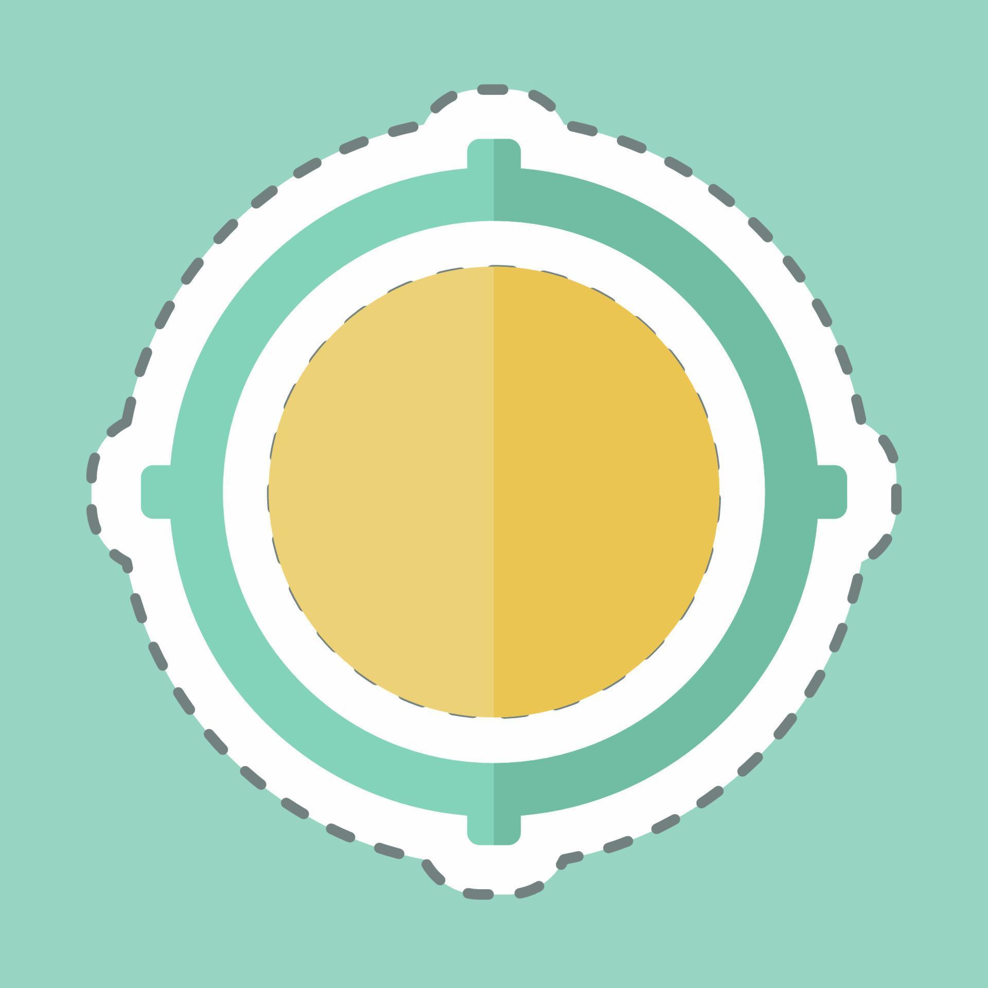 Sticker Line Cut Location Access Suitable For Mobile Apps Symbol Simple Design Editable