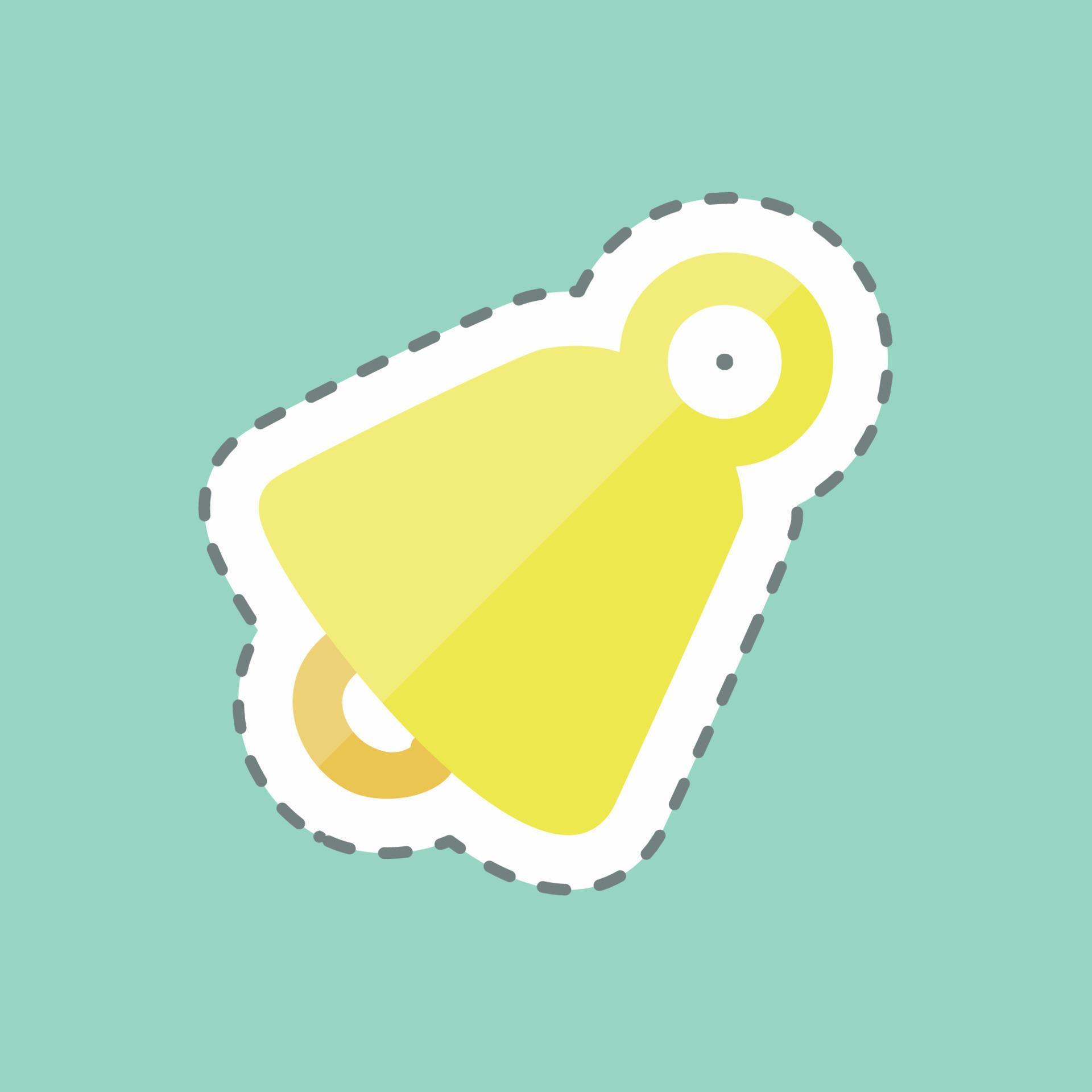 Sticker Line Cut Sound Active Suitable For Mobile Apps Symbol Simple Design Editable Design