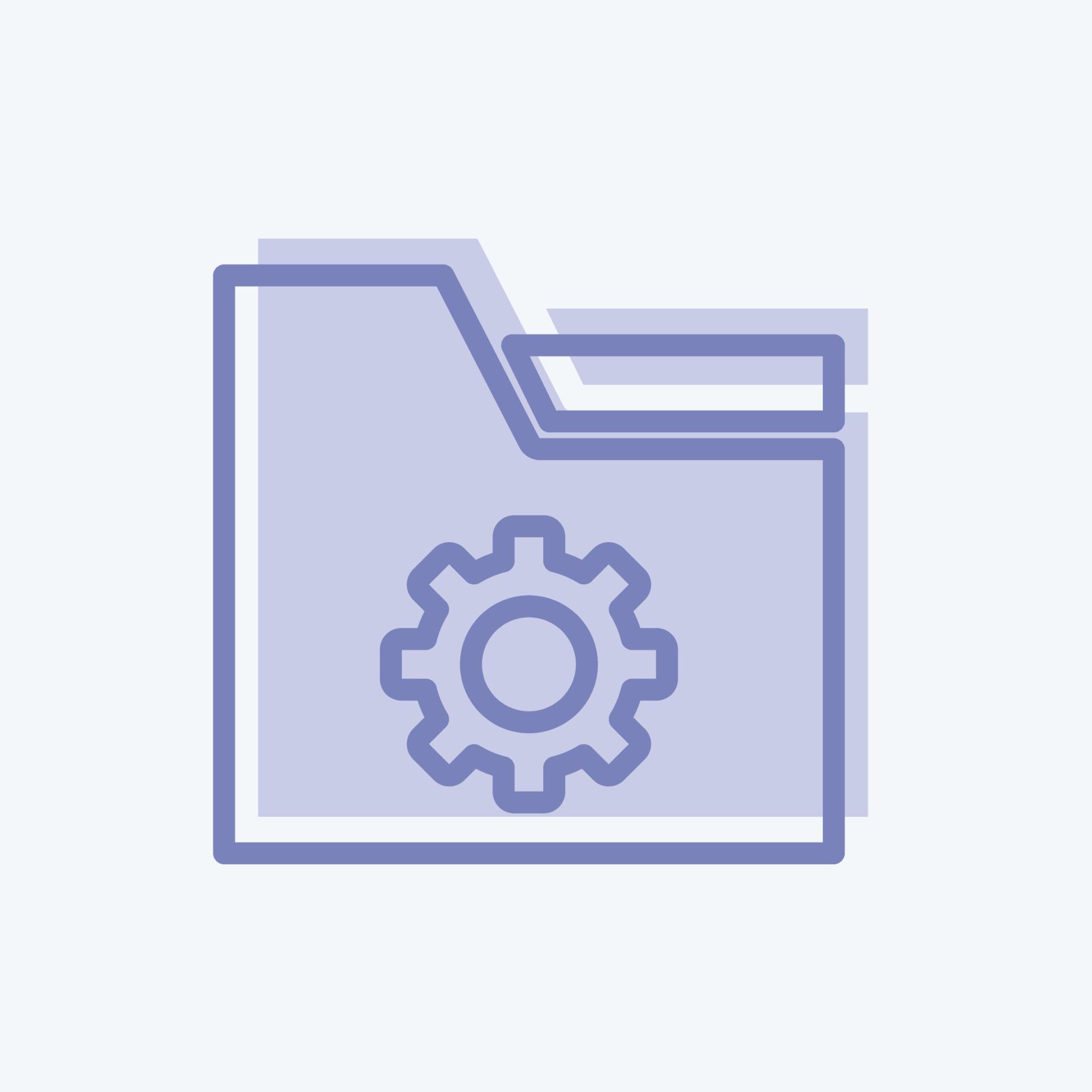Icon Folder Settings Suitable For User Interface Symbol Two Tone Style Simple Design Editable