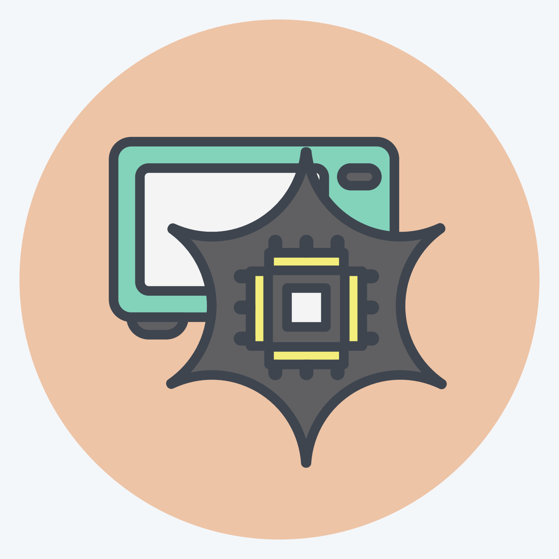 Icon Neural Engineering Suitable For Data Analytics Symbol Color Mate Style Simple Design