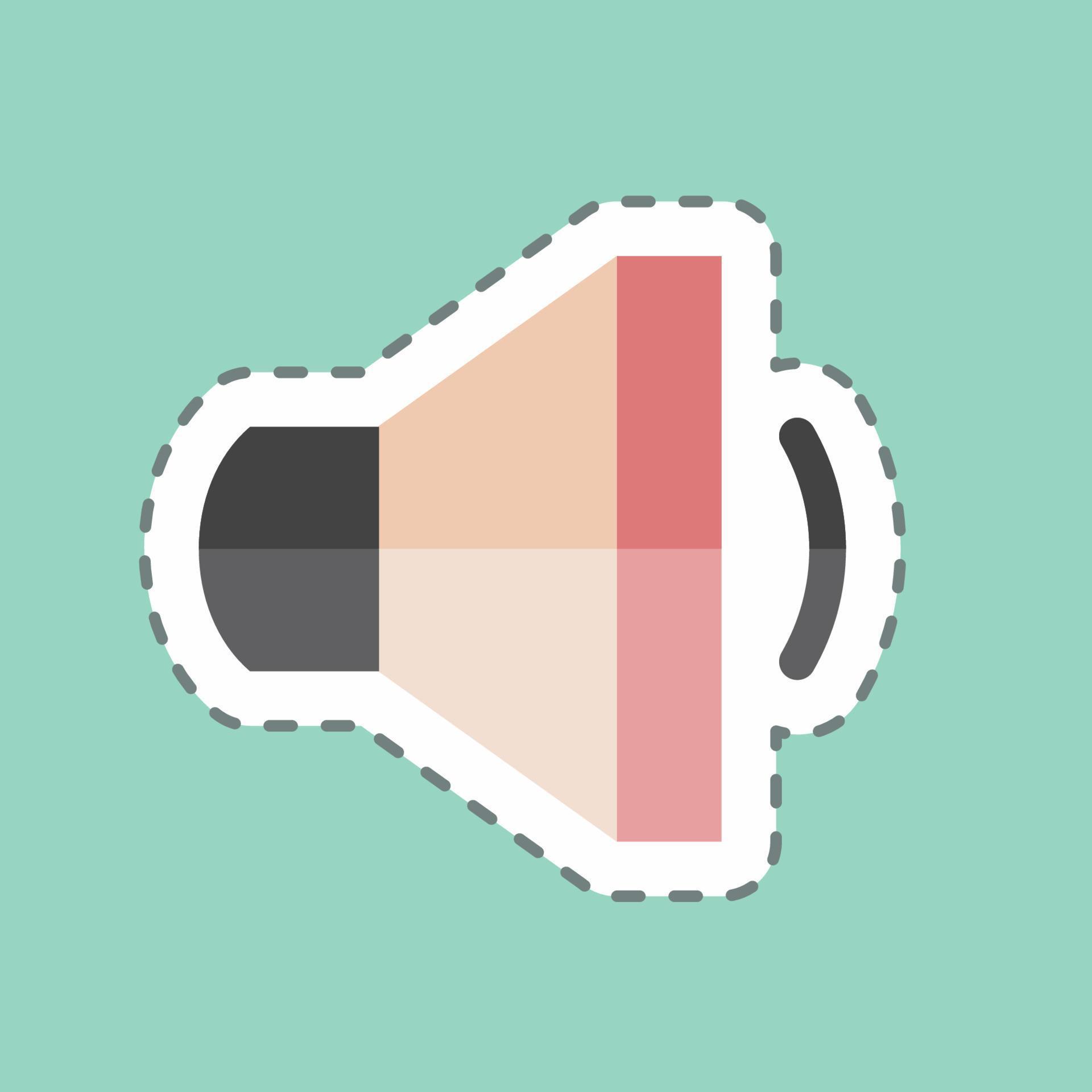 Sticker Line Cut Speaker 1 Suitable For Web Interface Symbol Simple Design Editable Design