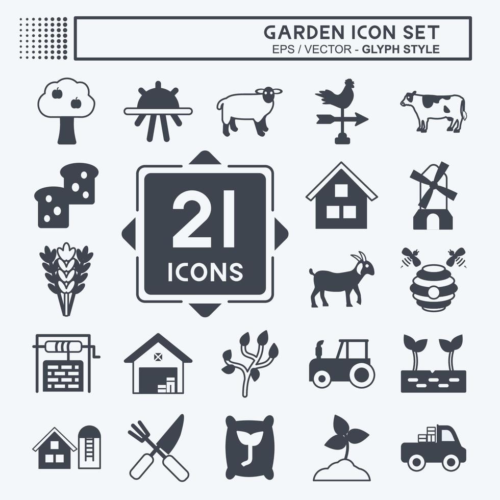 Garden Icon Set. suitable for Education symbol. glyph style. simple ...