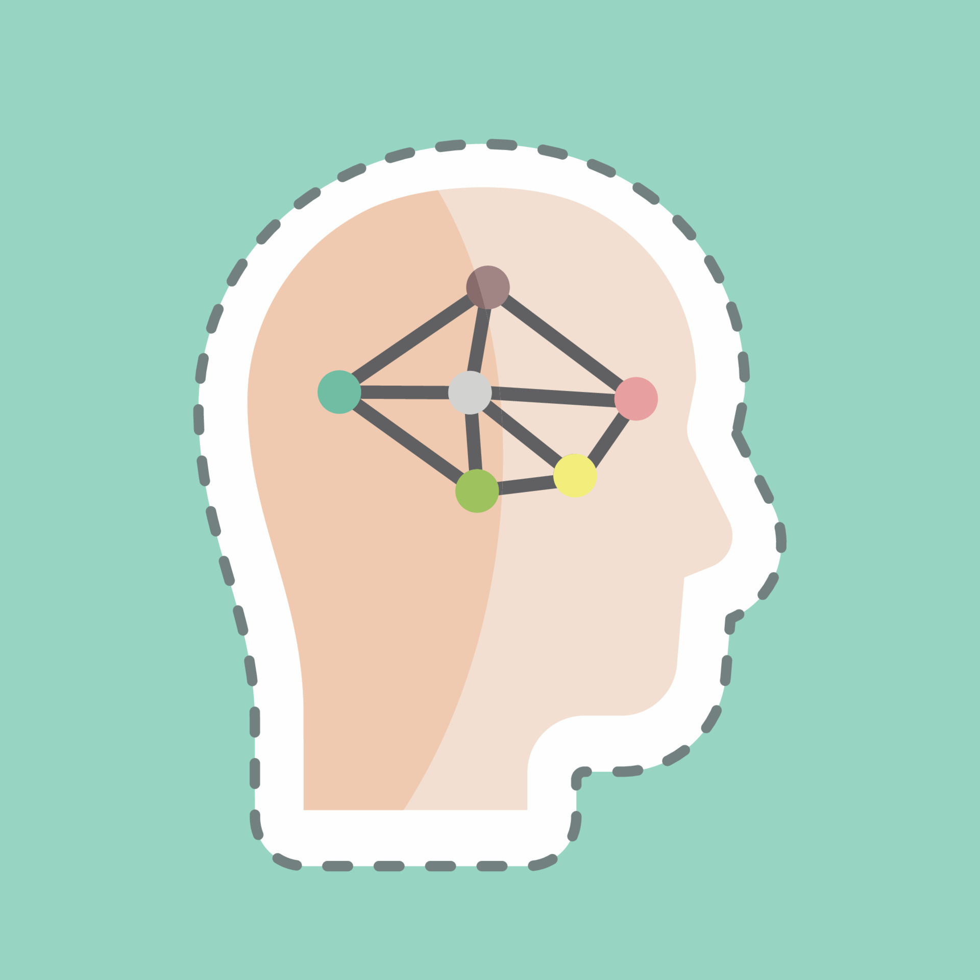 Sticker Line Cut Logic Suitable For Programming Symbol Simple Design Editable Design Template