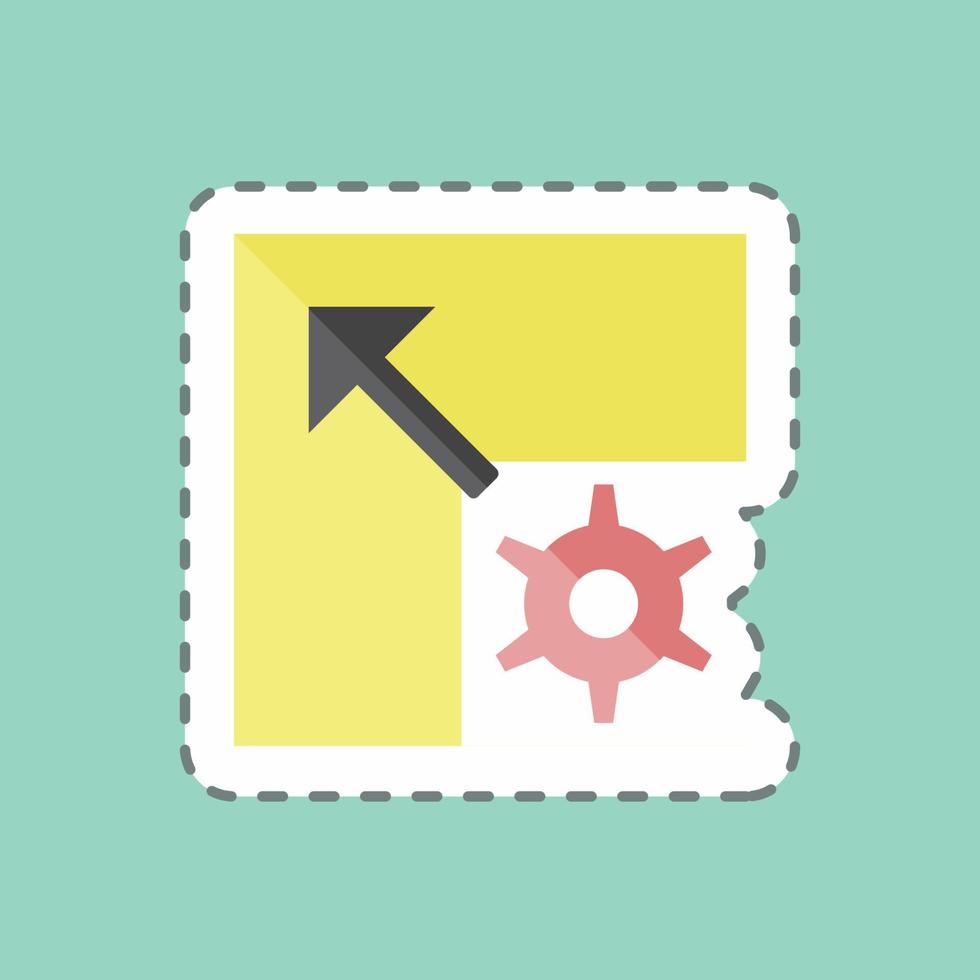 Sticker Line Cut Scalable System Suitable For Data Analytics Symbol Simple Design Editable