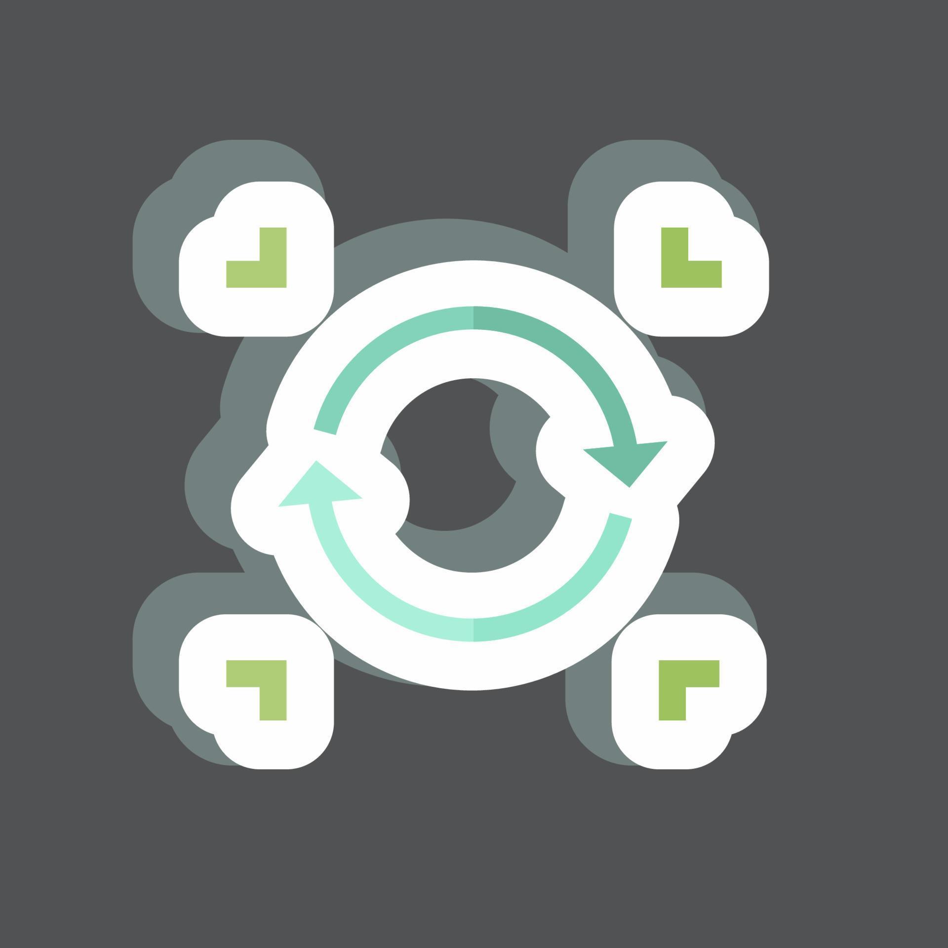 Sticker Data Synchronization Suitable For Data Analytics Symbol Simple Design Editable Design