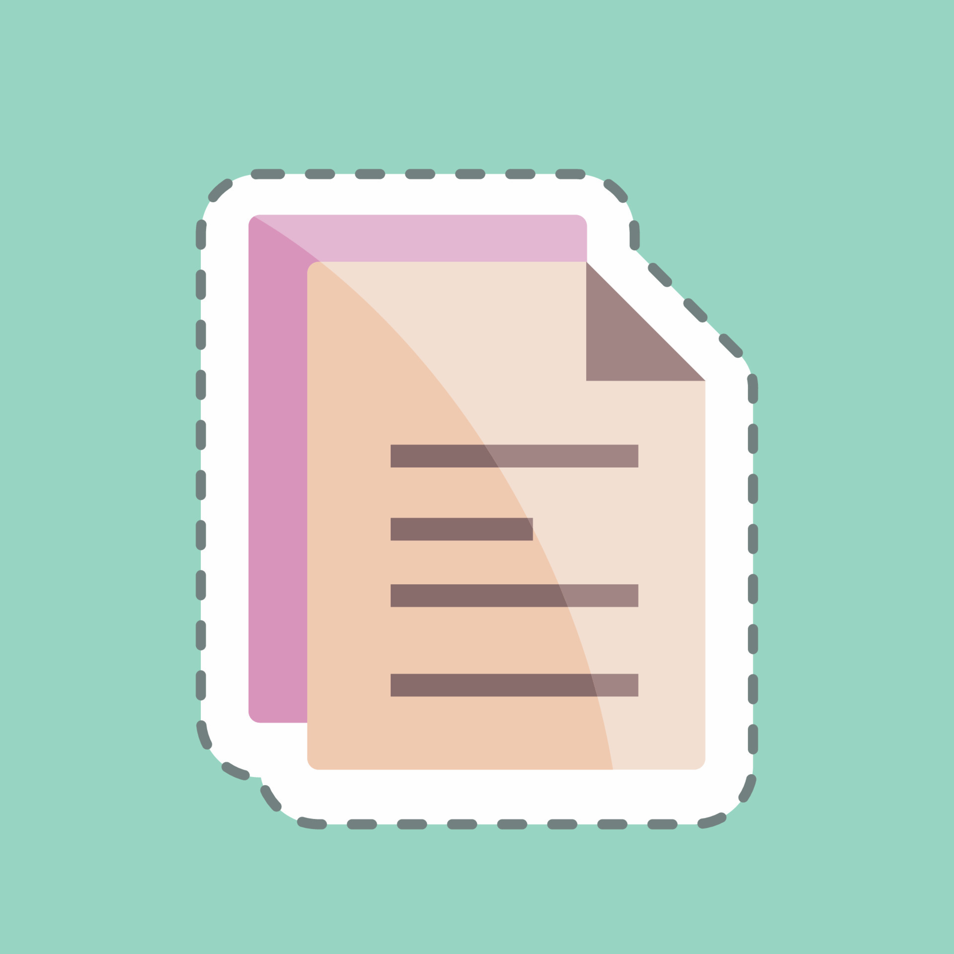 Sticker Line Cut Articles Suitable For Programming Symbol Simple Design Editable Design