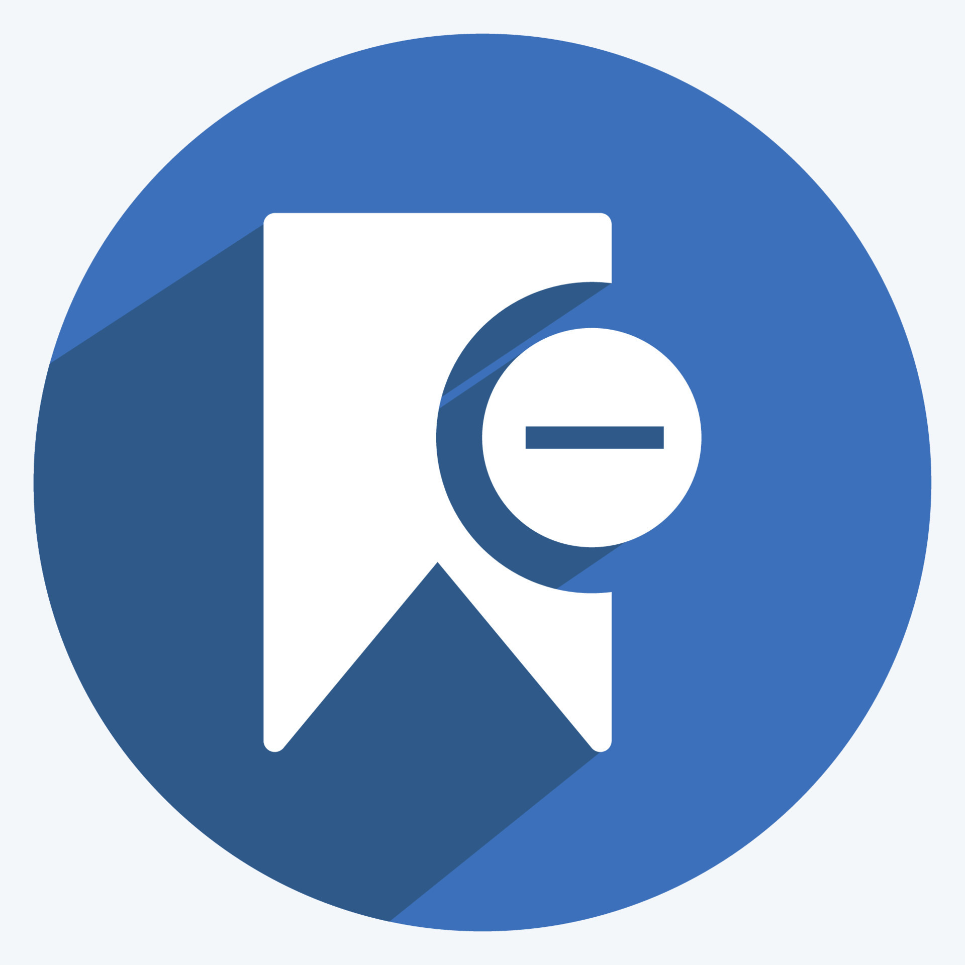 Icon Delete Bookmark Suitable For User Interface Symbol Long Shadow Style Simple Design