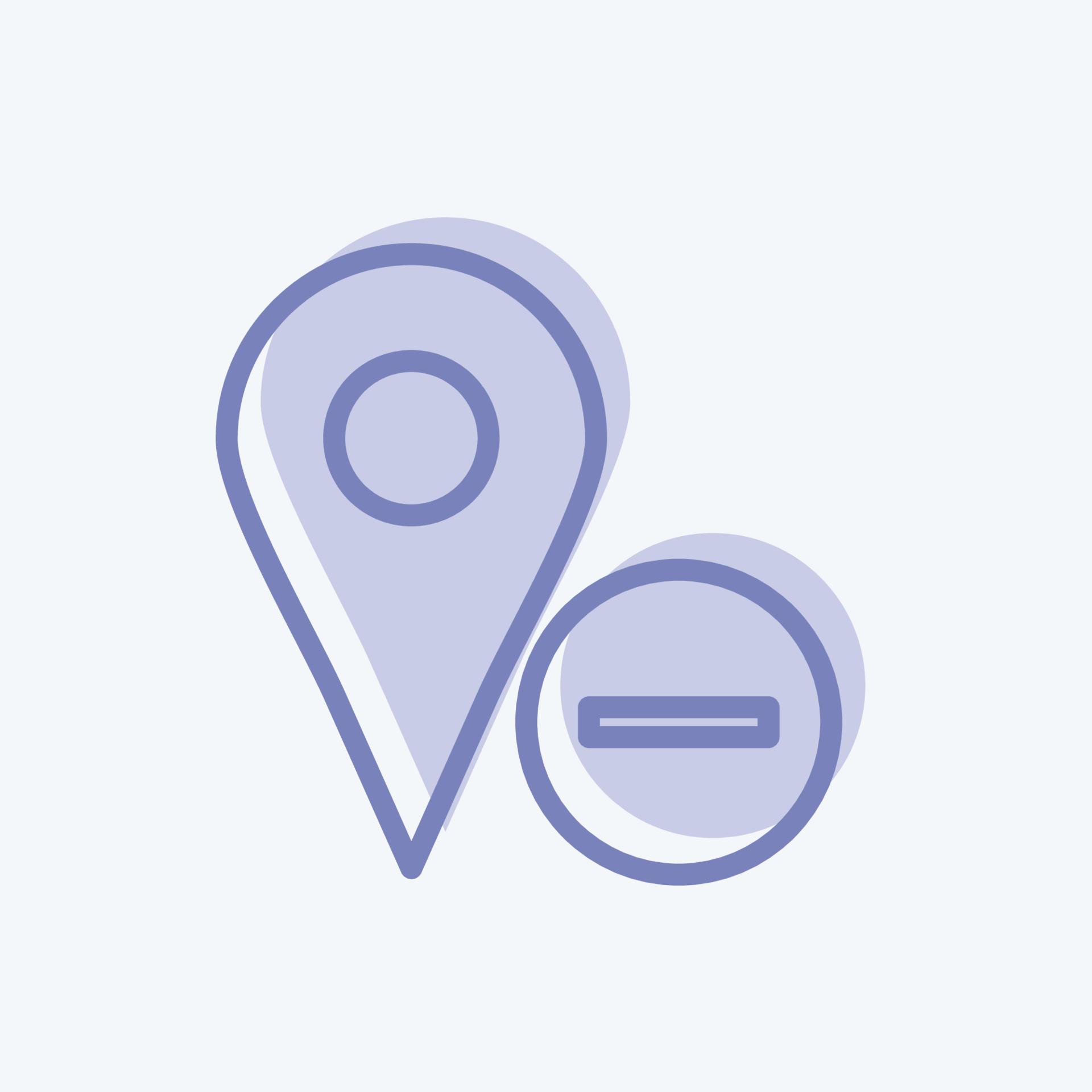 Icon Delete Location Suitable For User Interface Symbol Two Tone Style Simple Design Editable