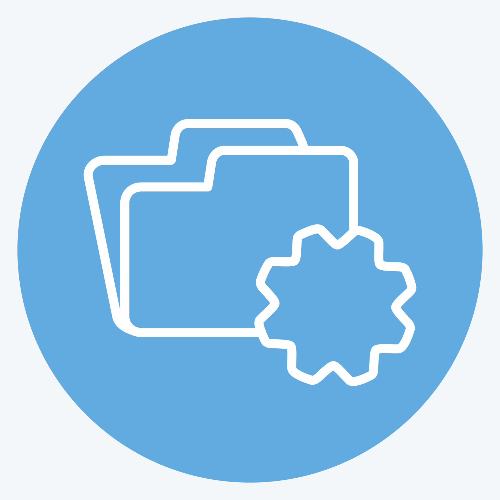 Icon Folder Settings Suitable For Programming Symbol Blue Eyes Style Simple Design Editable