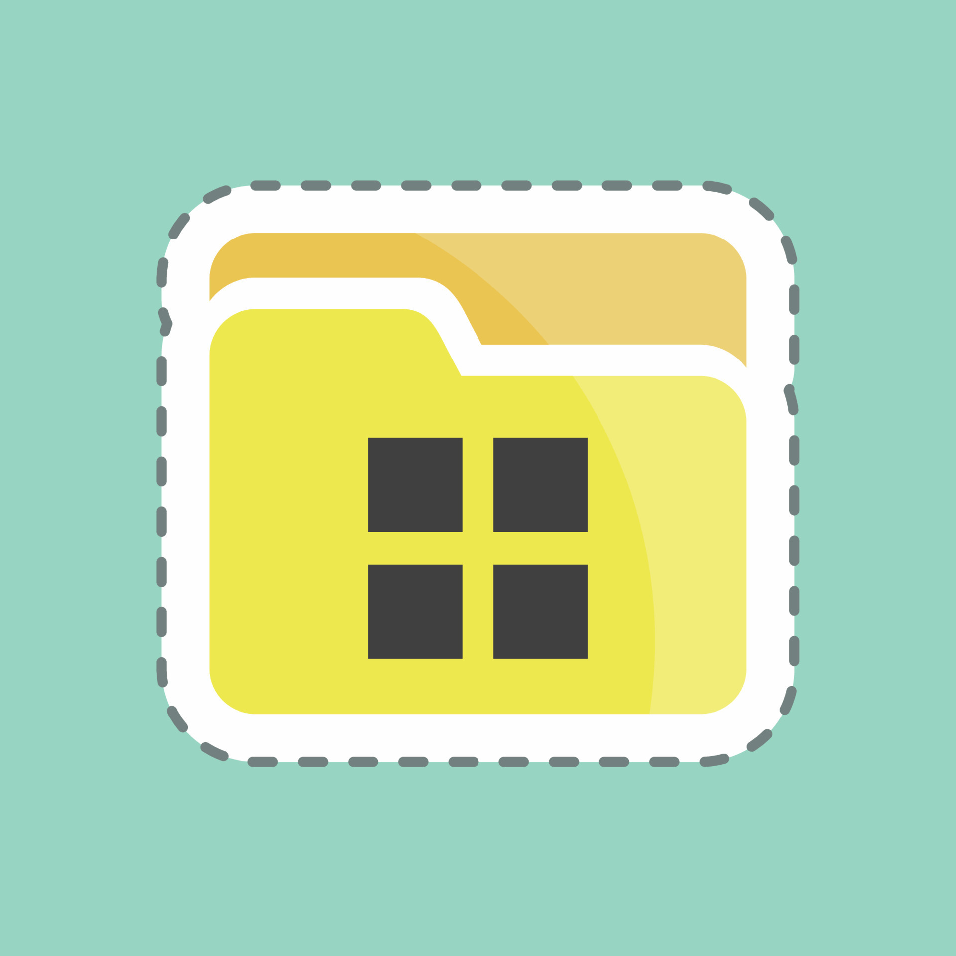 Sticker Line Cut File Manager Suitable For Mobile Apps Symbol Simple Design Editable Design