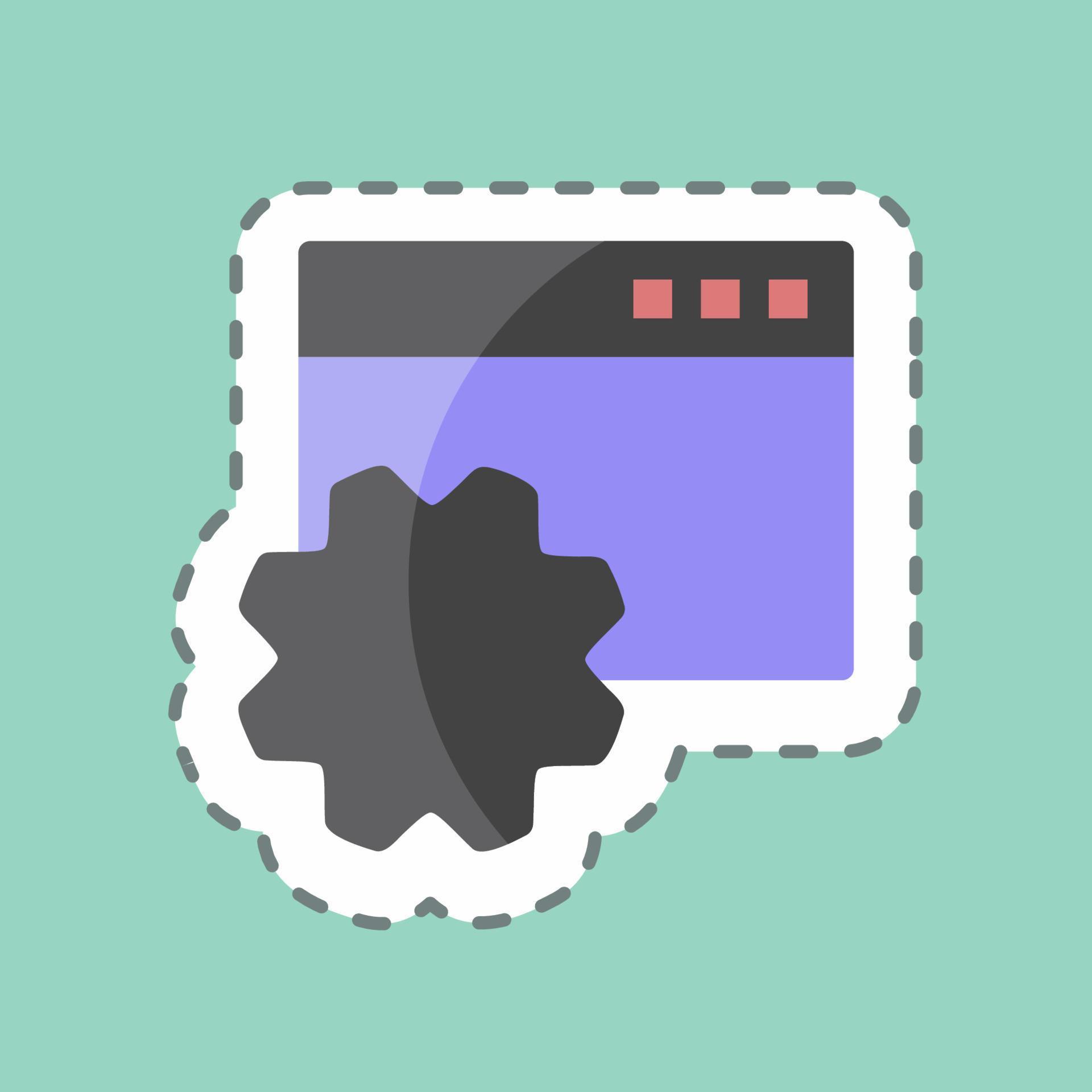 Sticker Line Cut Browser Configurations Suitable For Programming Symbol Simple Design Editable