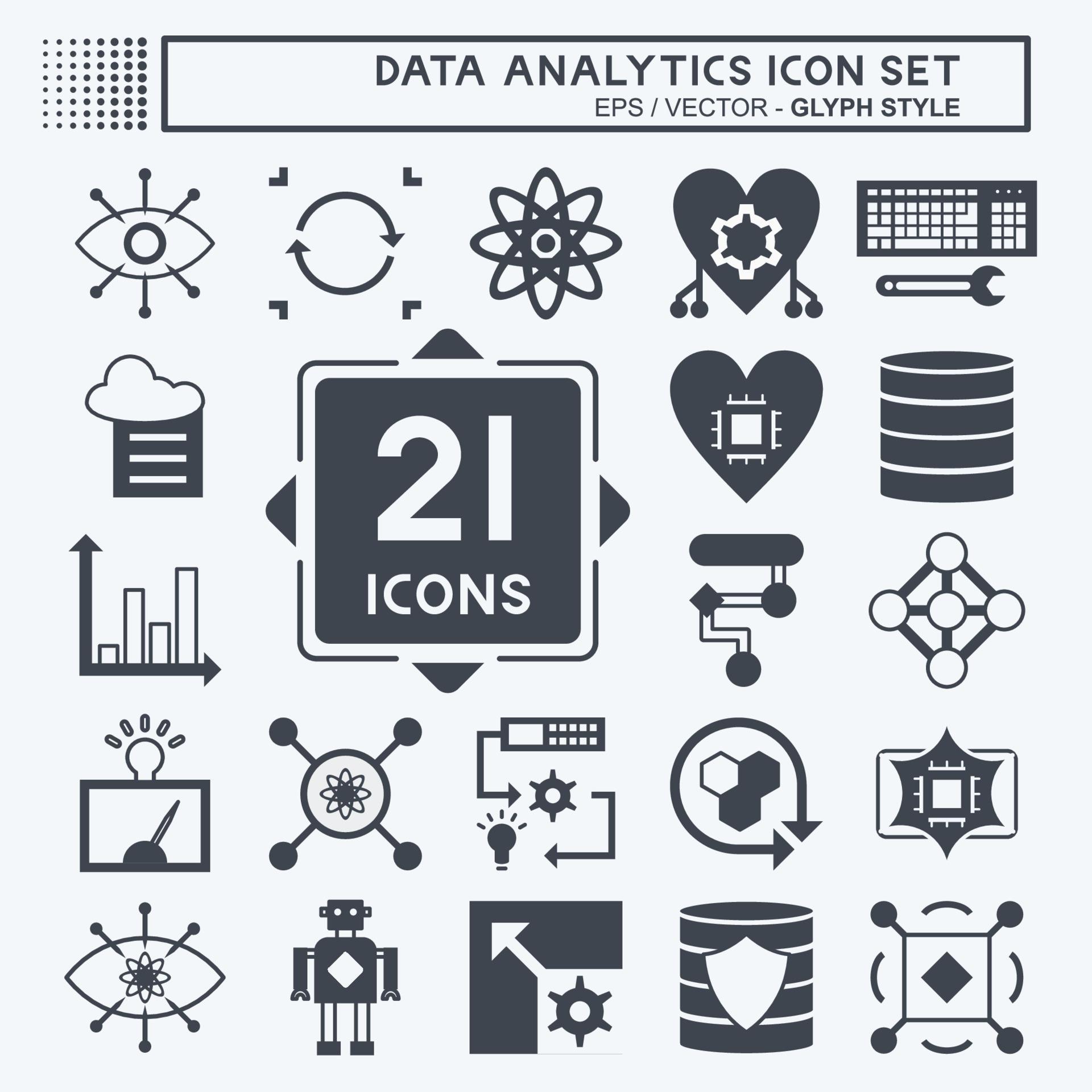 Data Analytics Icon Set. suitable for data analytics symbol. glyph ...