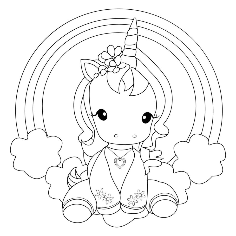 Arco Iris De Dibujos Animados Lindo Unicornio