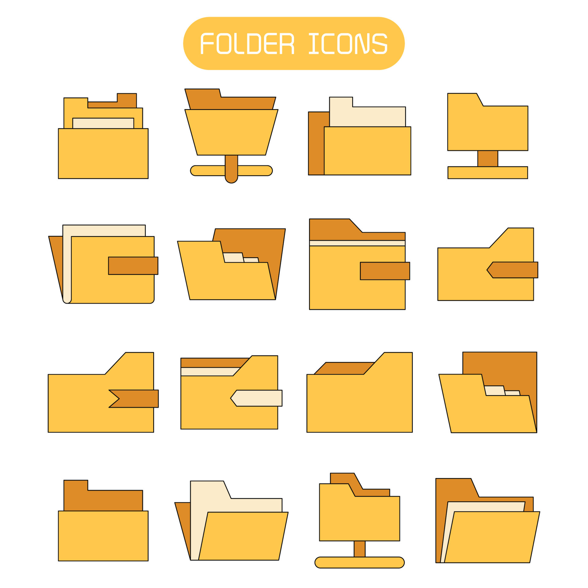 folder and archive file icons 7486702 Vector Art at Vecteezy