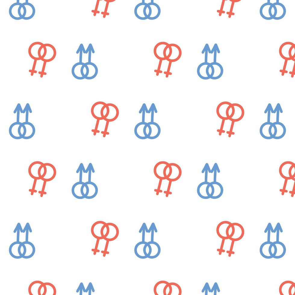 Pattern With Lgbt Hand Drawn Pattern With Gender Icons Vector Illustration 7487668 Vector Art