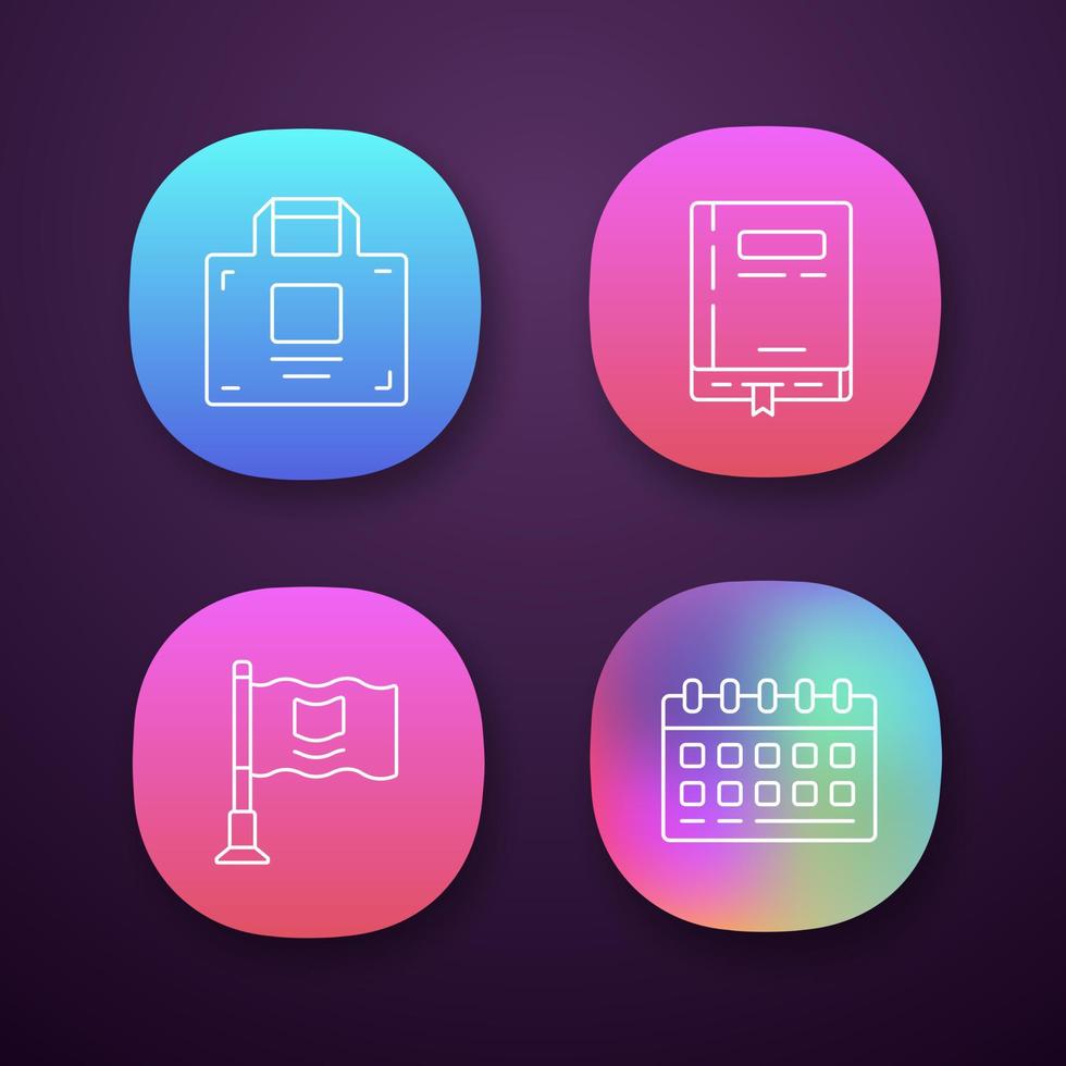 Office Accessories App Icons Set Ui Ux User Interface Web Or Mobile