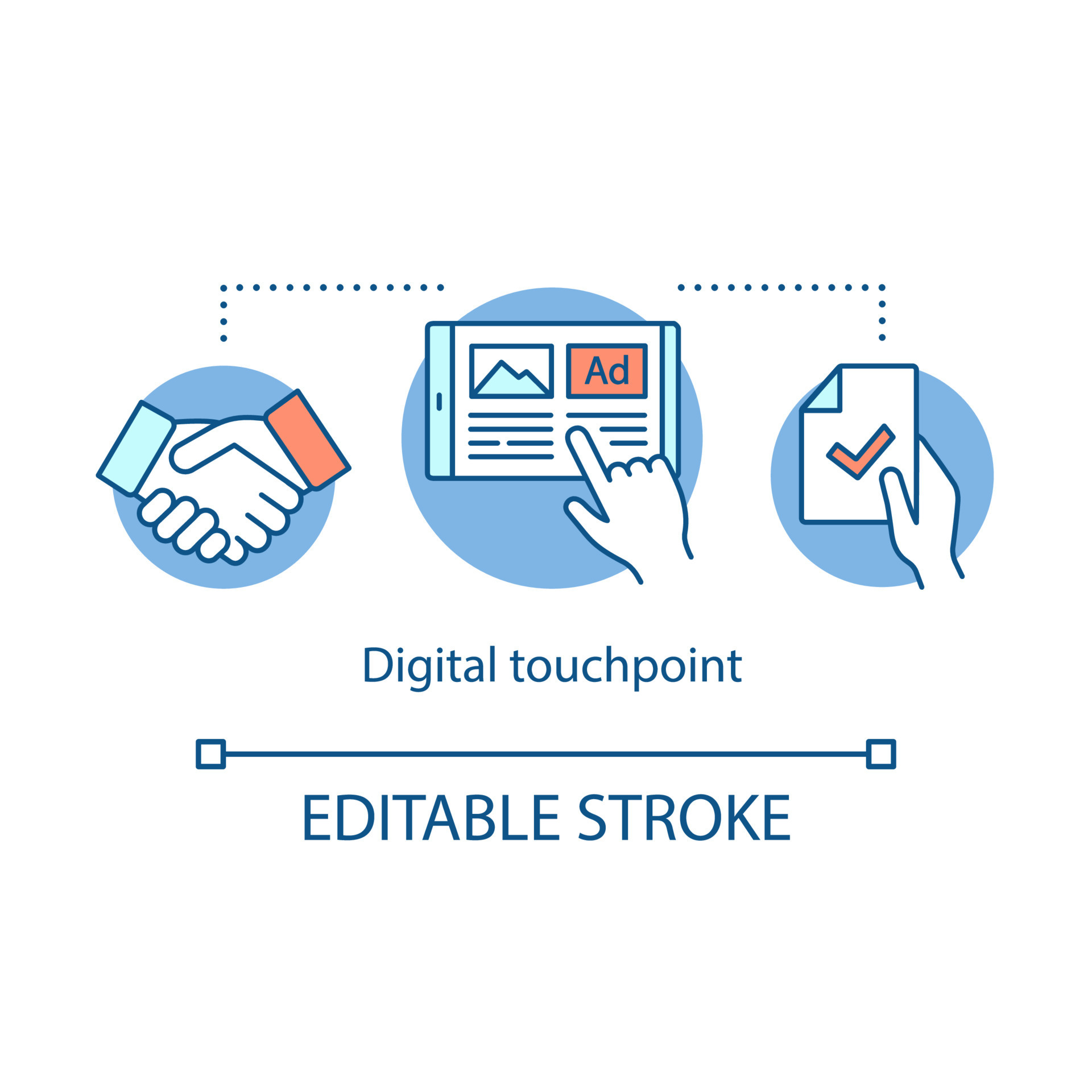Digital Touchpoint Concept Icon Customer And Organization Interaction