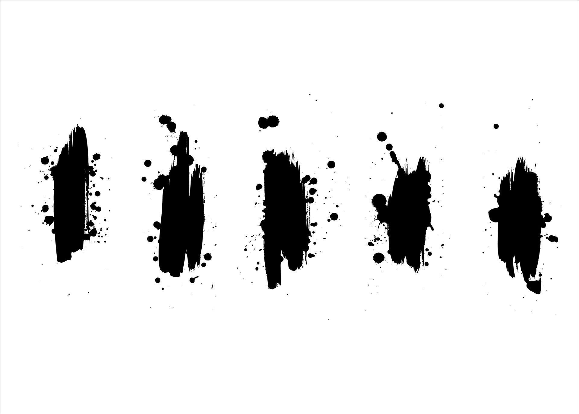 Watercolor vector brush strokes collection, Ink painting Collection ...