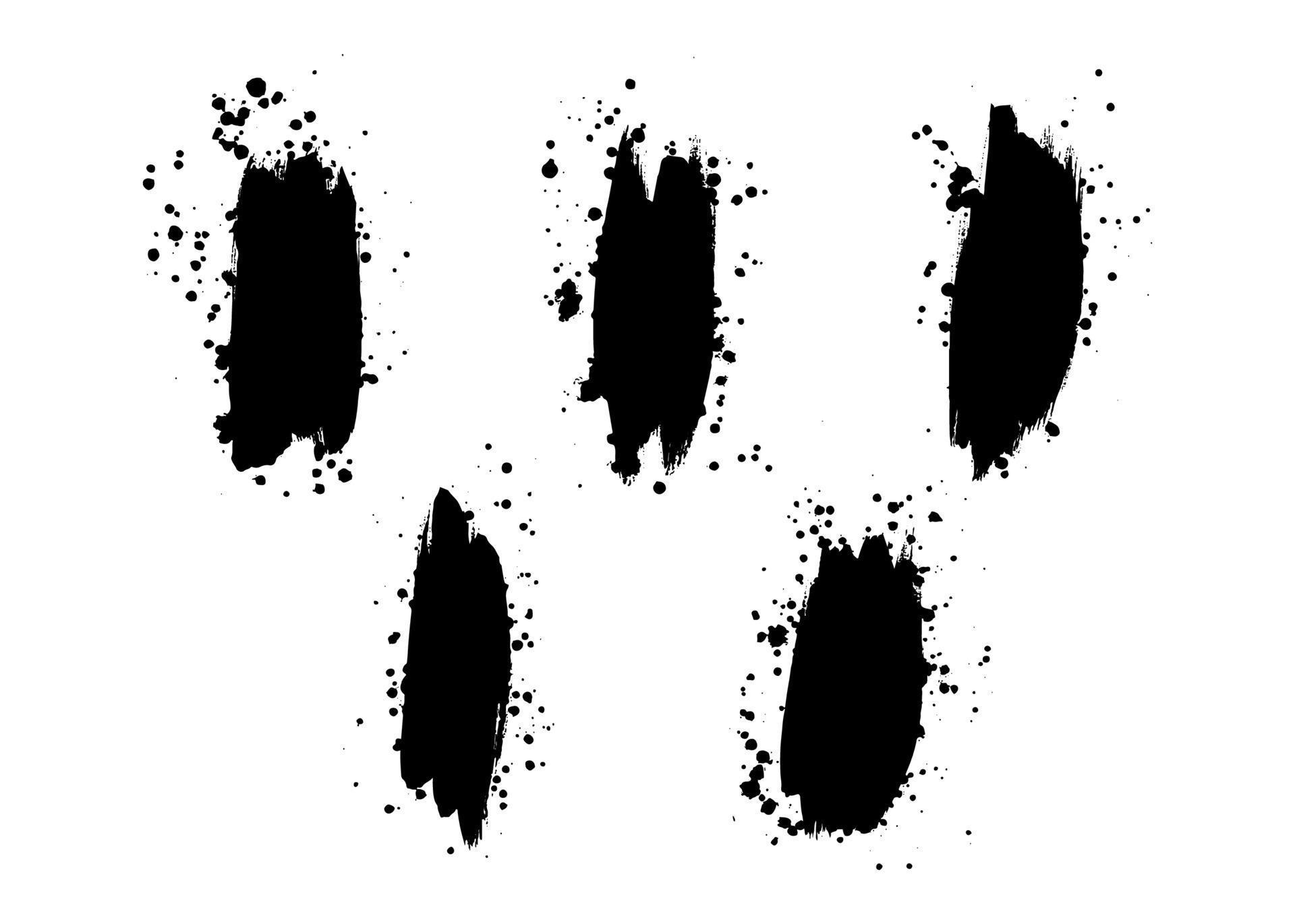 Watercolor vector brush strokes collection, Ink painting Collection ...