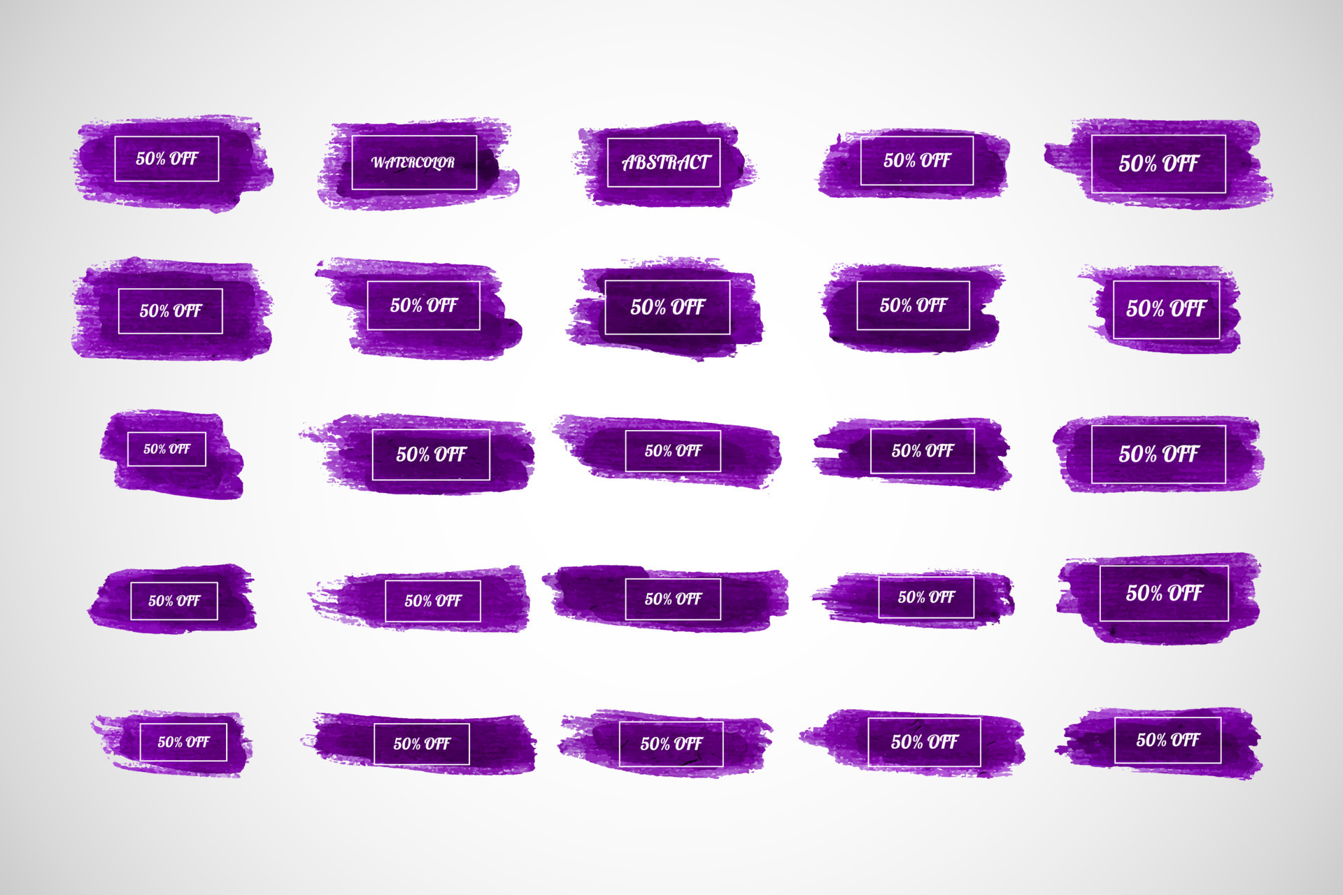 Watercolor vector brush strokes collection, Ink painting Collection ...