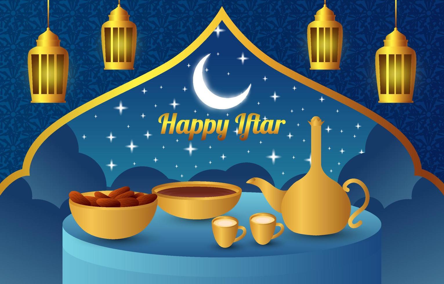 Happy Iftar Background 7490882 Vector Art at Vecteezy