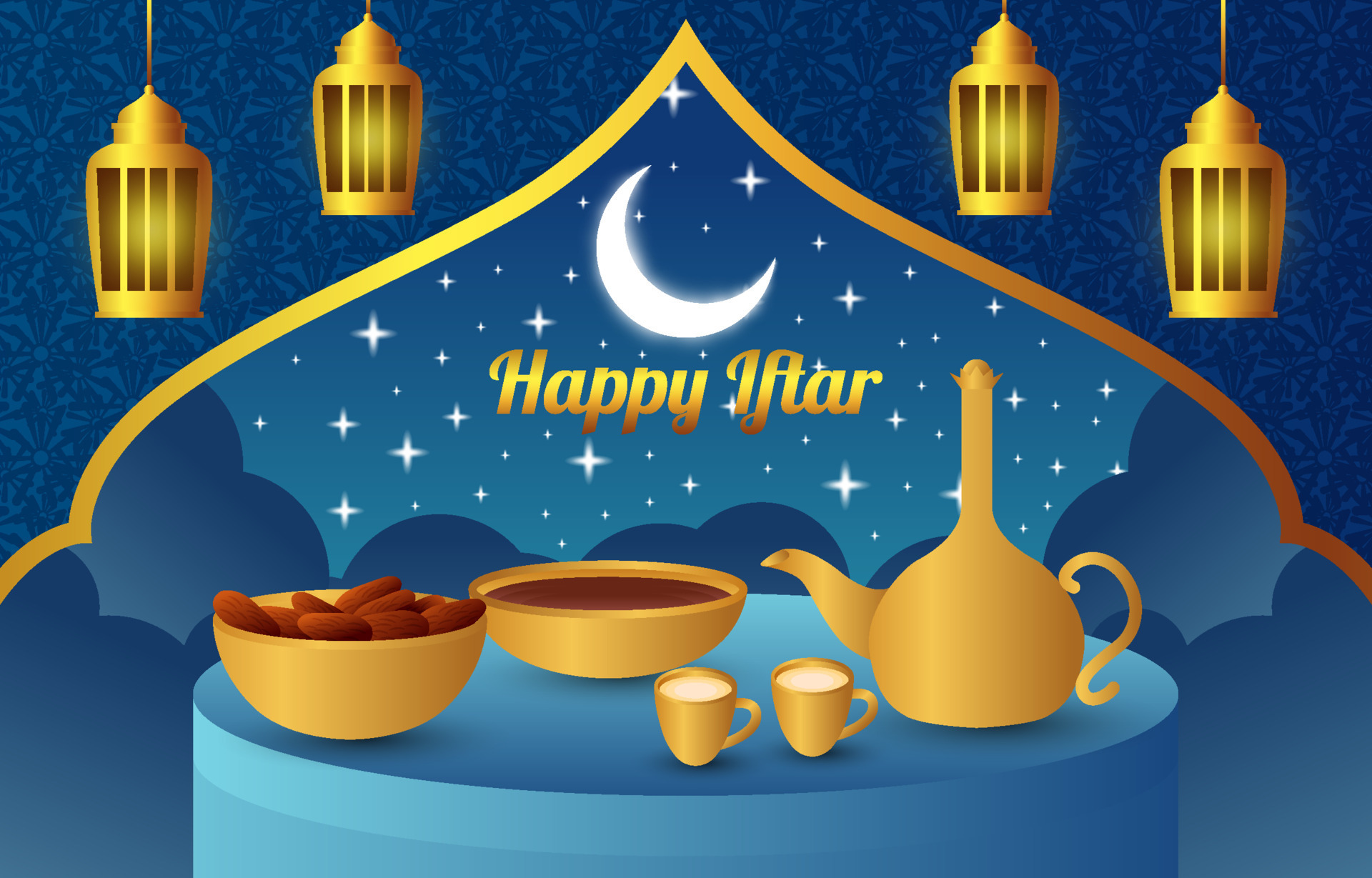 Happy Iftar Background 7490882 Vector Art at Vecteezy