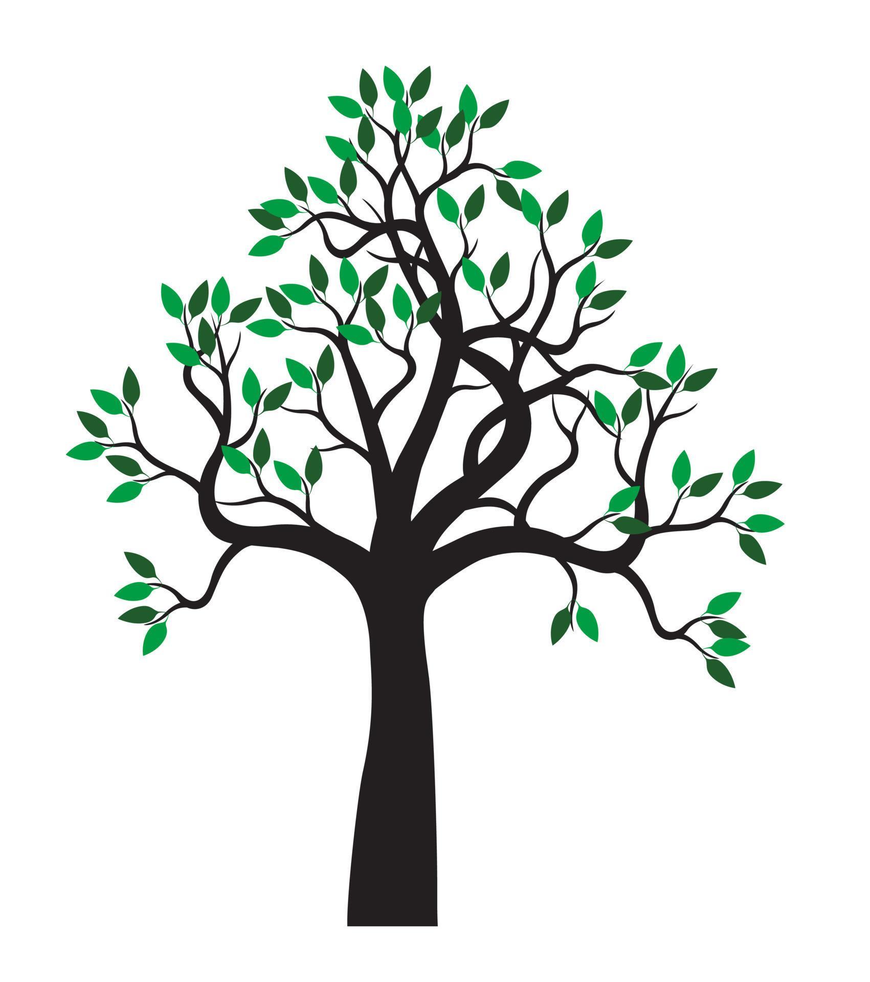 Green spring Tree. Vector Illustration. 7492014 Vector Art at Vecteezy