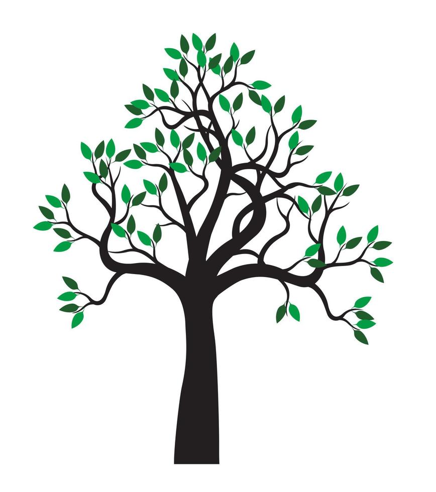Green spring Tree. Vector Illustration. 7492014 Vector Art at Vecteezy
