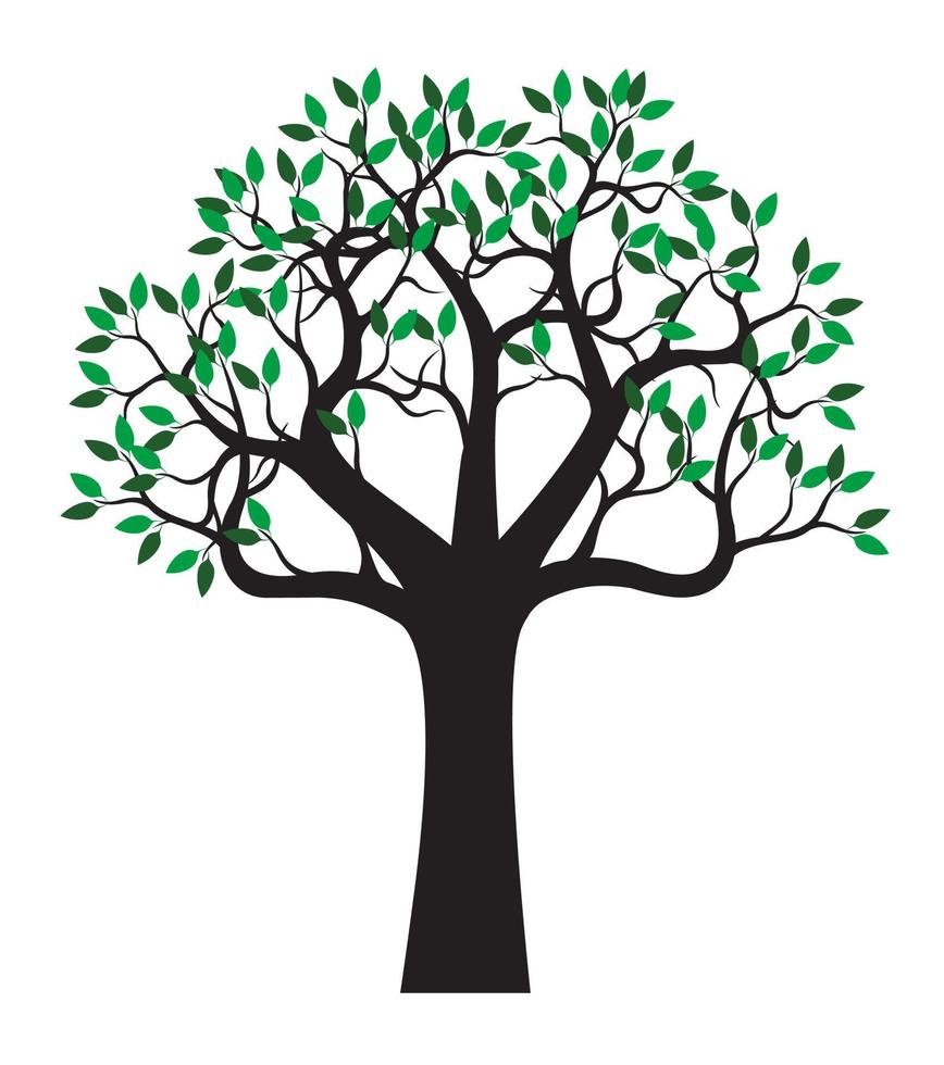 Green spring Tree. Vector Illustration. 7492018 Vector Art at Vecteezy