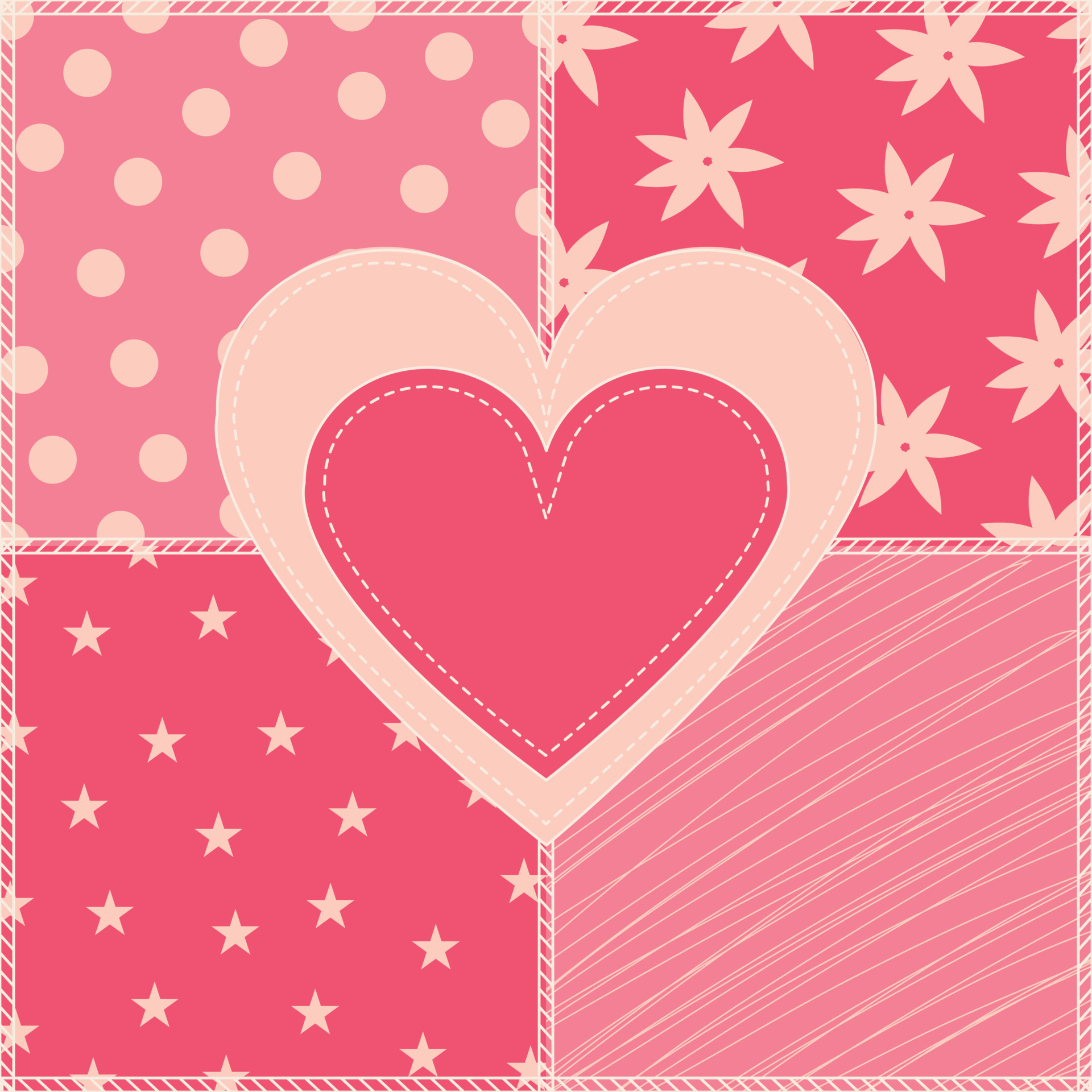 Bright Colorful Patchwork Pattern From Square Patches Multicolor Print