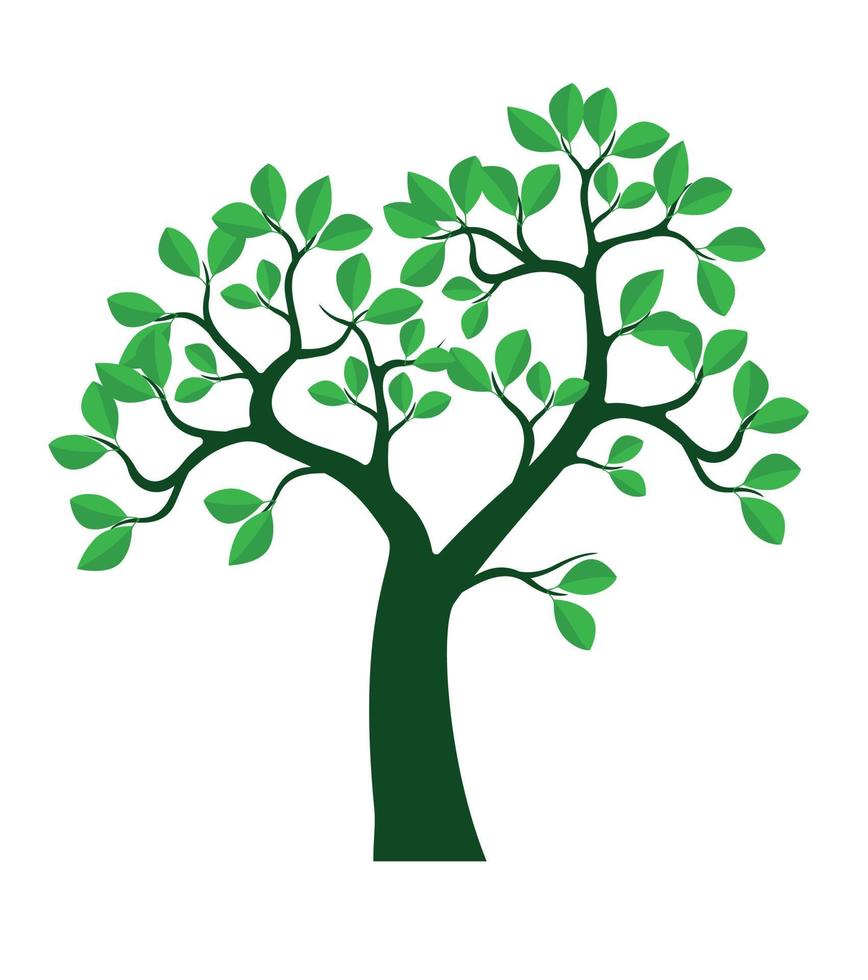 Green spring Tree. Vector Illustration. 7496656 Vector Art at Vecteezy