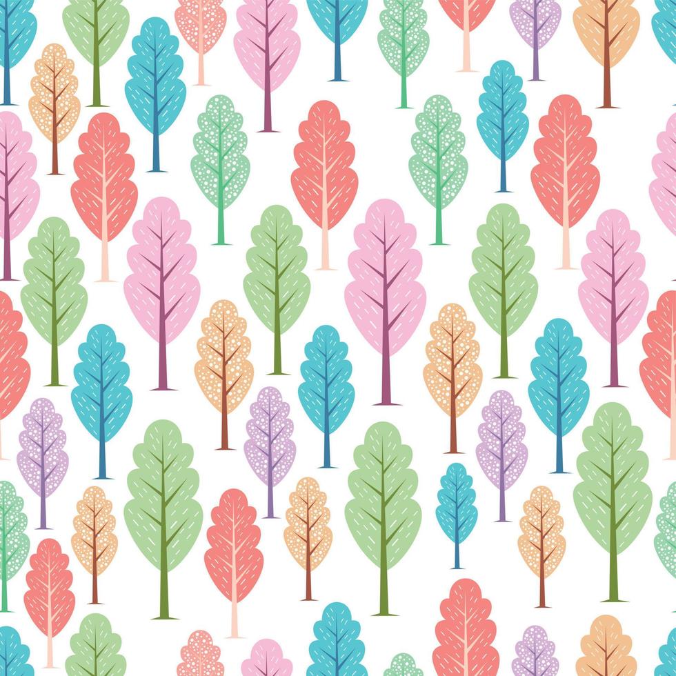 Trees colorfull seamless pattern design vector 7501607 Vector Art at ...