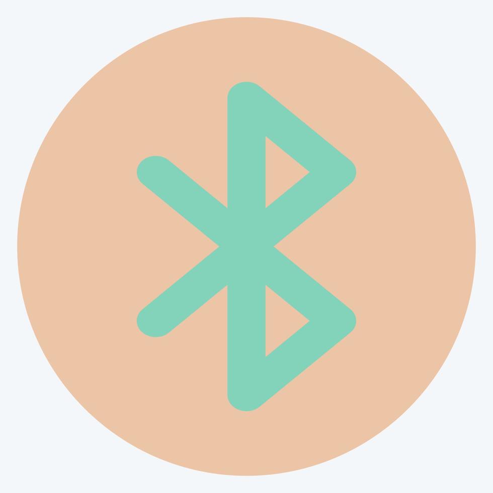 Icon Bluetooth Suitable For Mobile Apps Symbol Color Mate Style Simple Design Editable