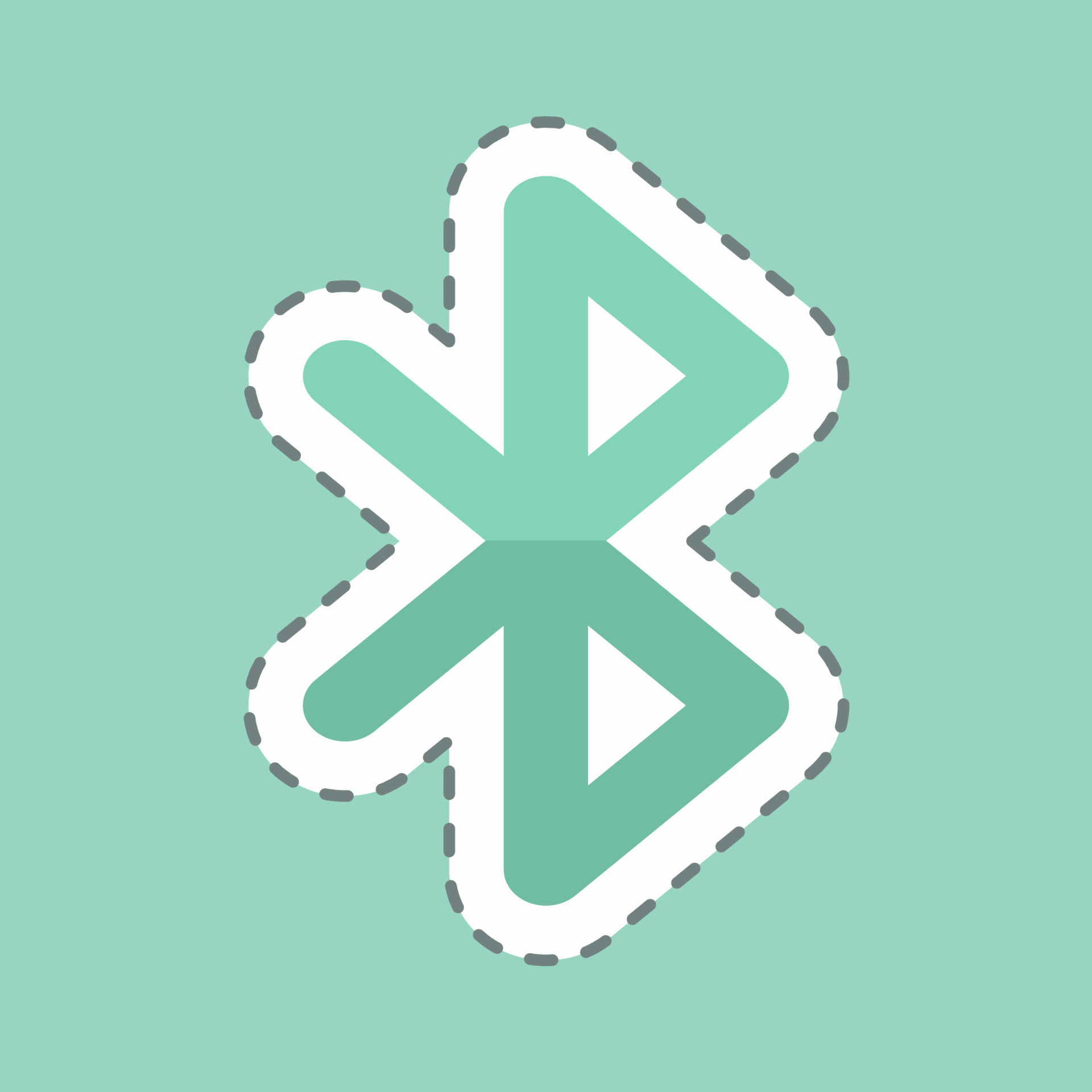 Sticker Line Cut Bluetooth Suitable For Mobile Apps Symbol Simple Design Editable Design