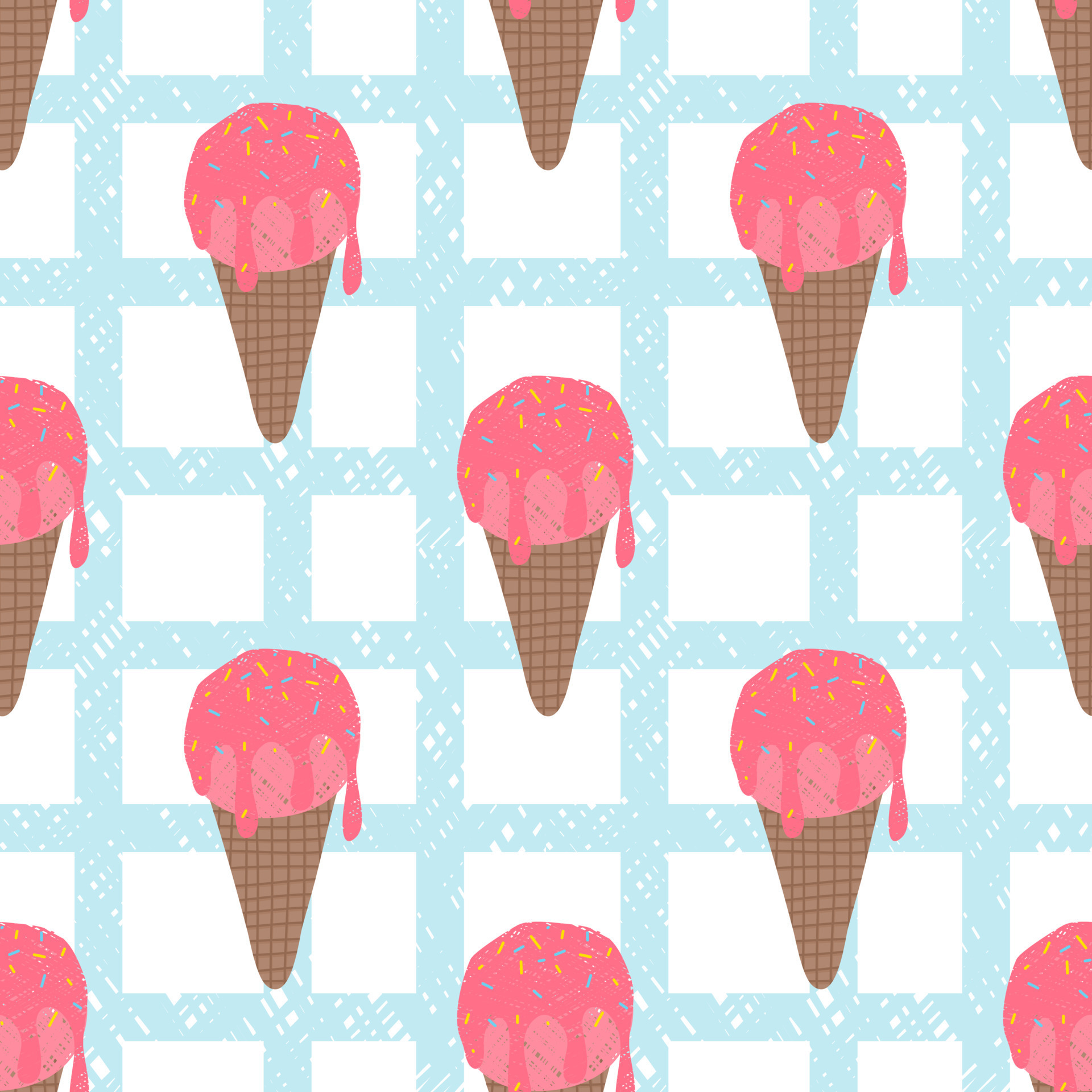 Ice Cream Seamless Pattern Vector Art, Icons, and Graphics for Free ...