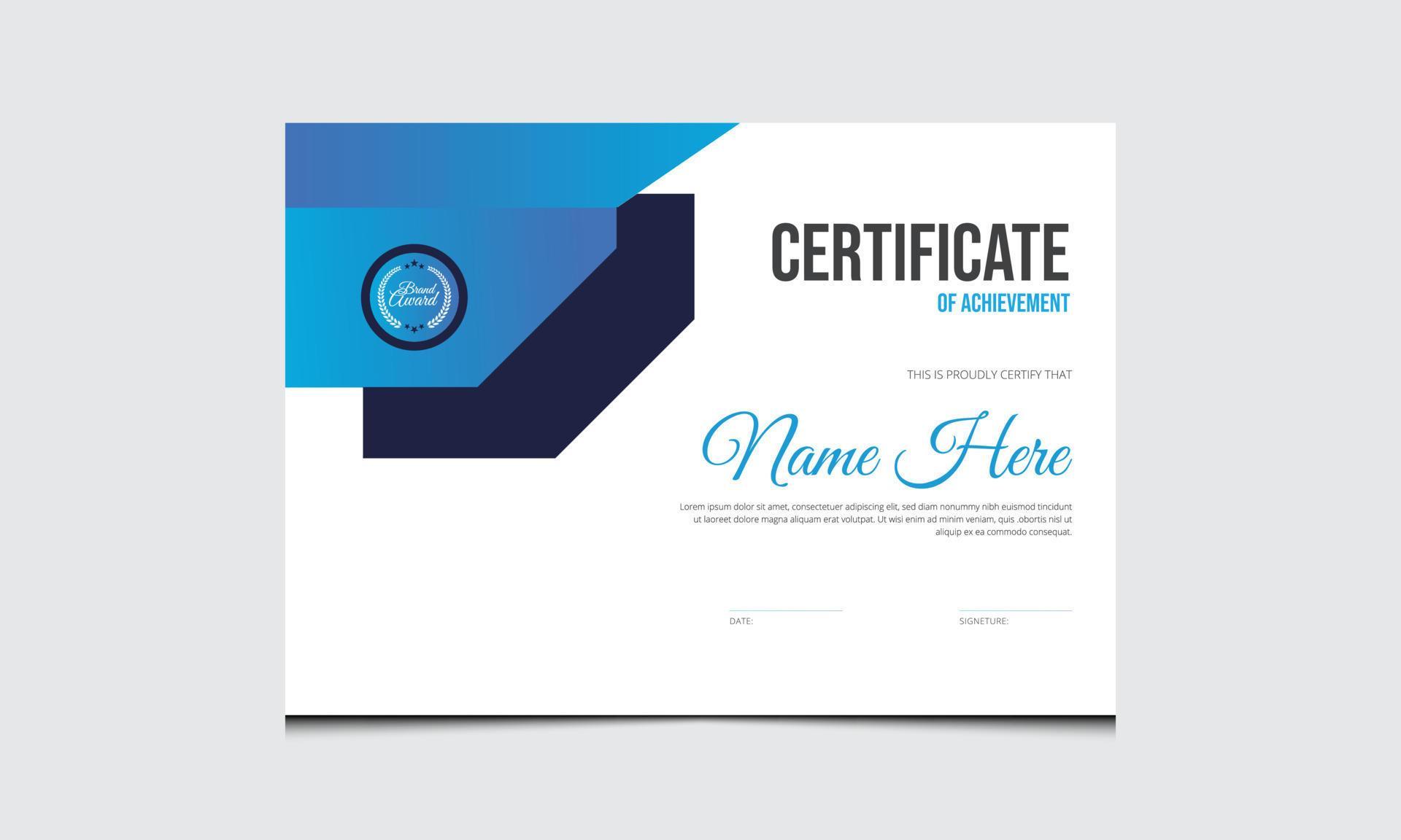 Dynamic certificate template design. 3d model design certificate ...