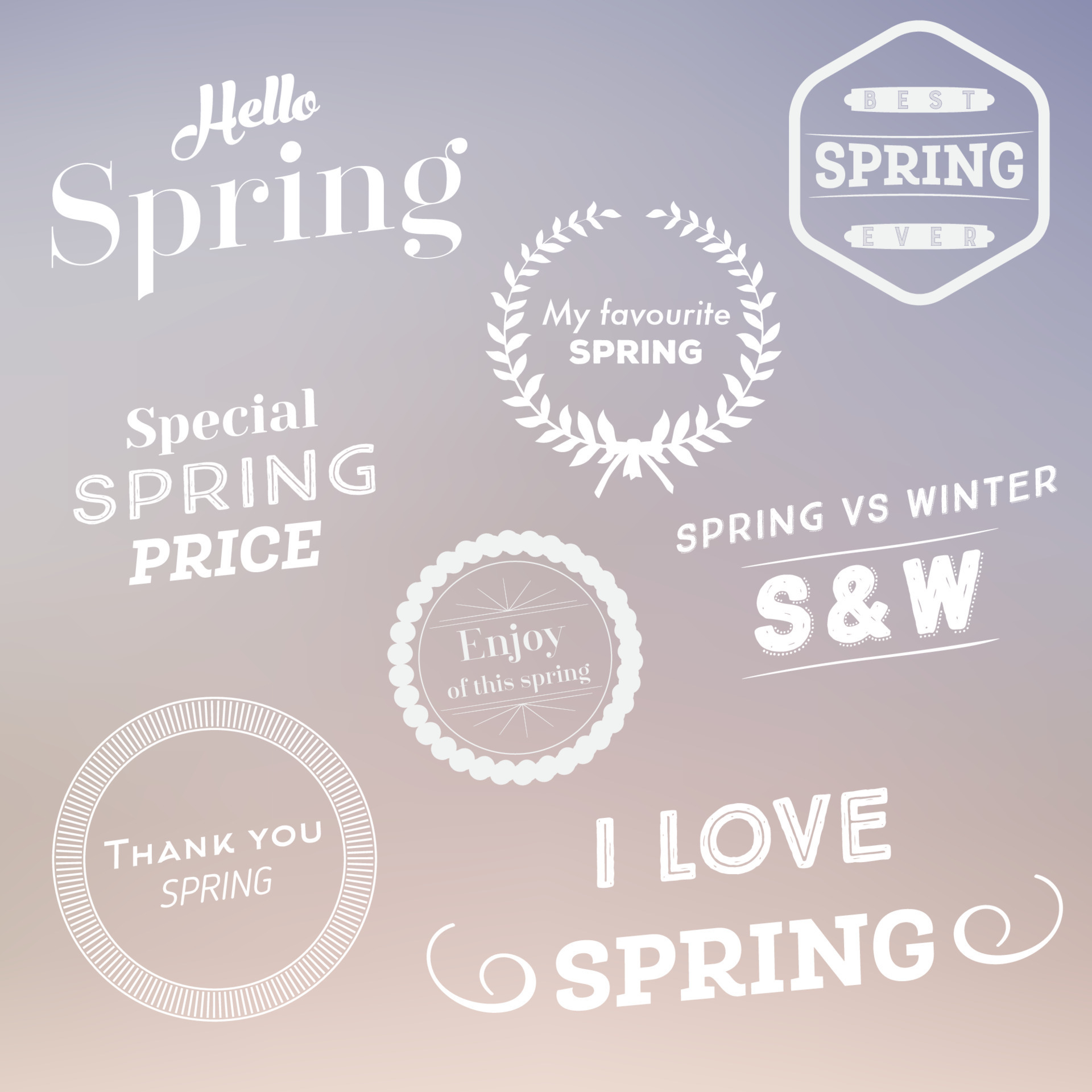 Set of spring typographic design elements 7521002 Vector Art at Vecteezy