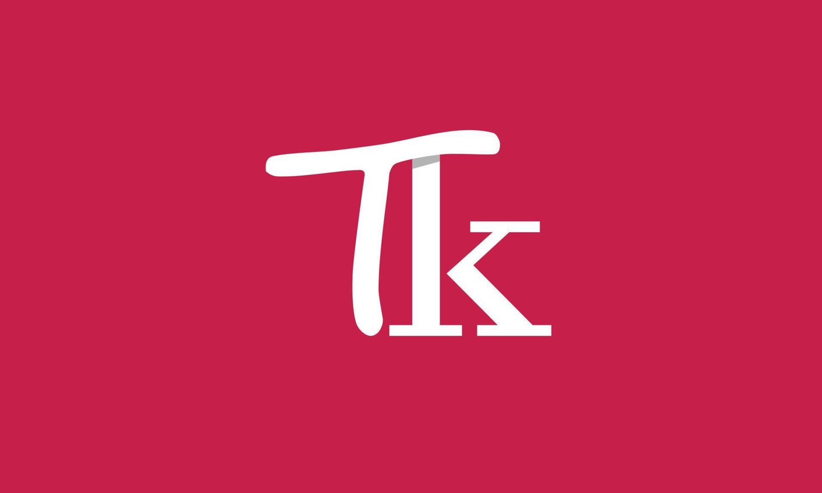 Alphabet Letters Initials Monogram Logo Tk Kt T And K 7521293 Vector
