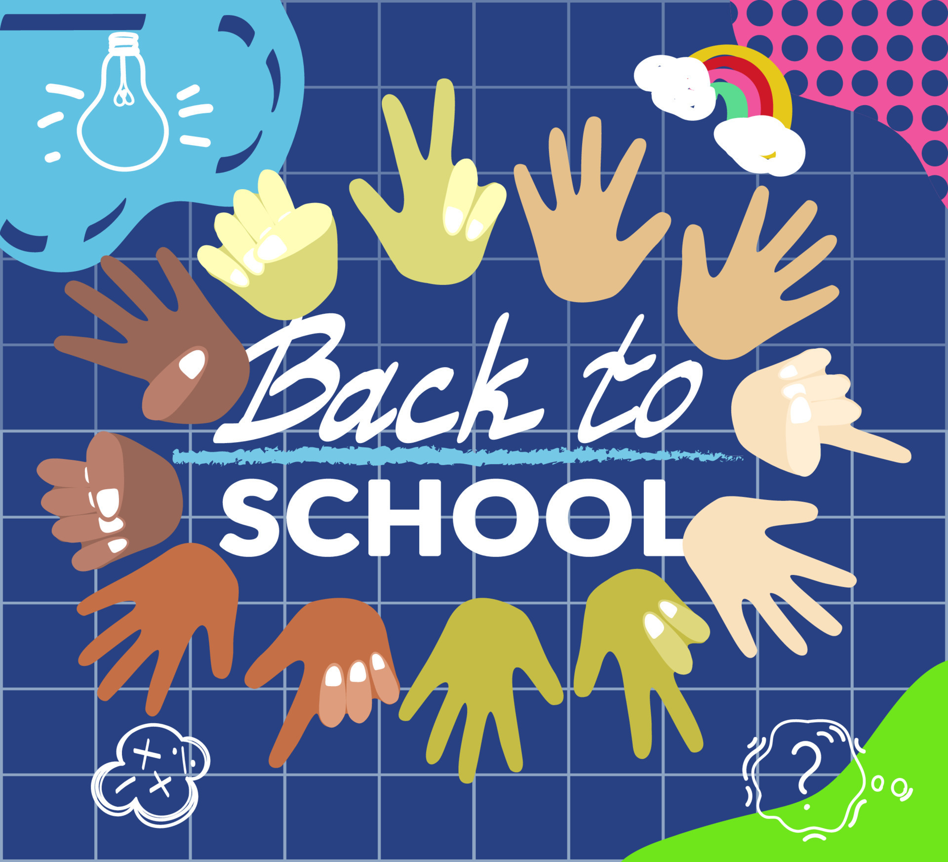 Web page design template for elementary school, studio, math course ...