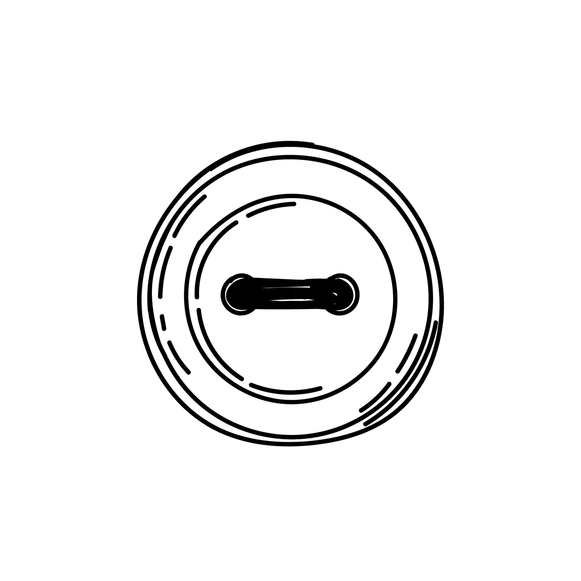 A button, hand-drawn doodle in sketch style. Sewn button. Handmade ...