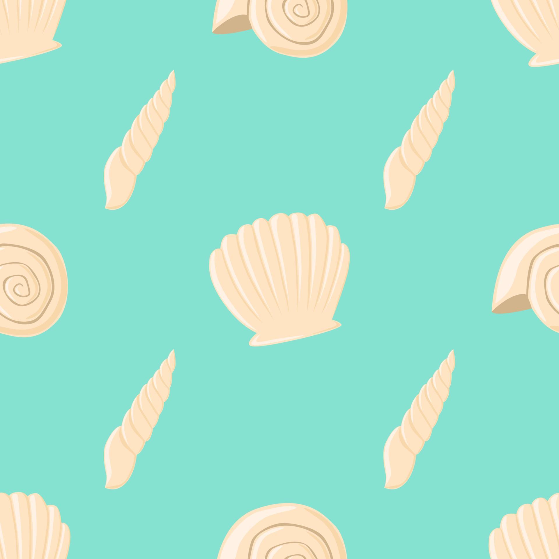 Empty seashell flat vector seamless pattern background 7523455 Vector ...