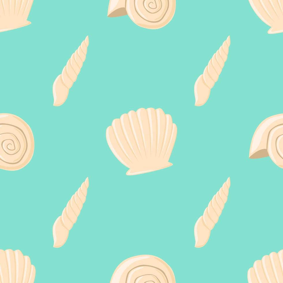 Empty seashell flat vector seamless pattern background 7523455 Vector ...