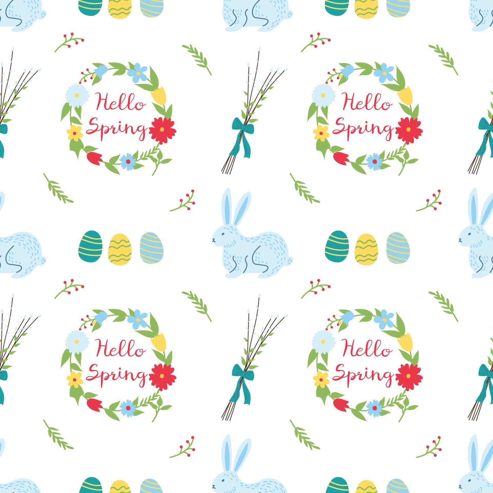 Spring seamless pattern. Flat vector illustration 7523850 Vector Art at ...