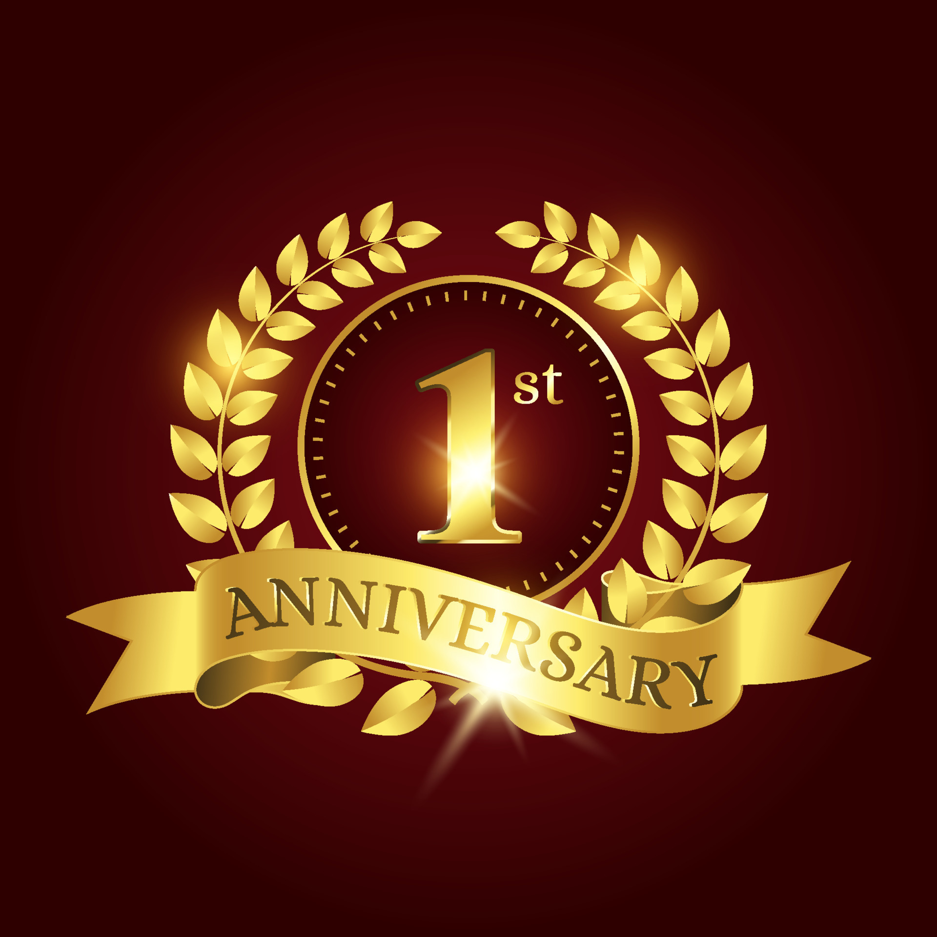 1st anniversary celebration. Luxury celebration template with golden ... 1st anniversary celebration. Luxury celebration template with golden ...