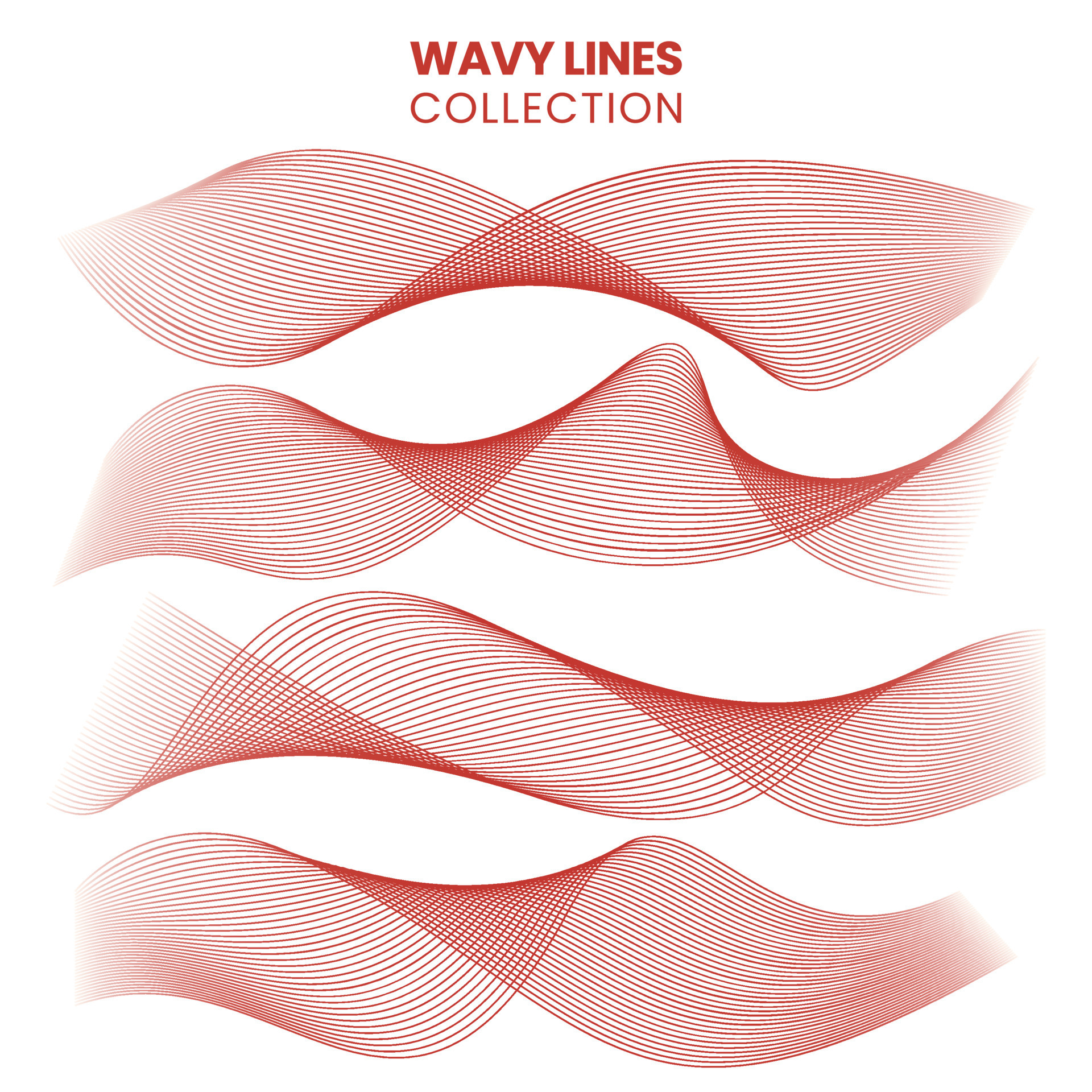 Set of wavy lines isolated on a white background 7527271 Vector Art at ...