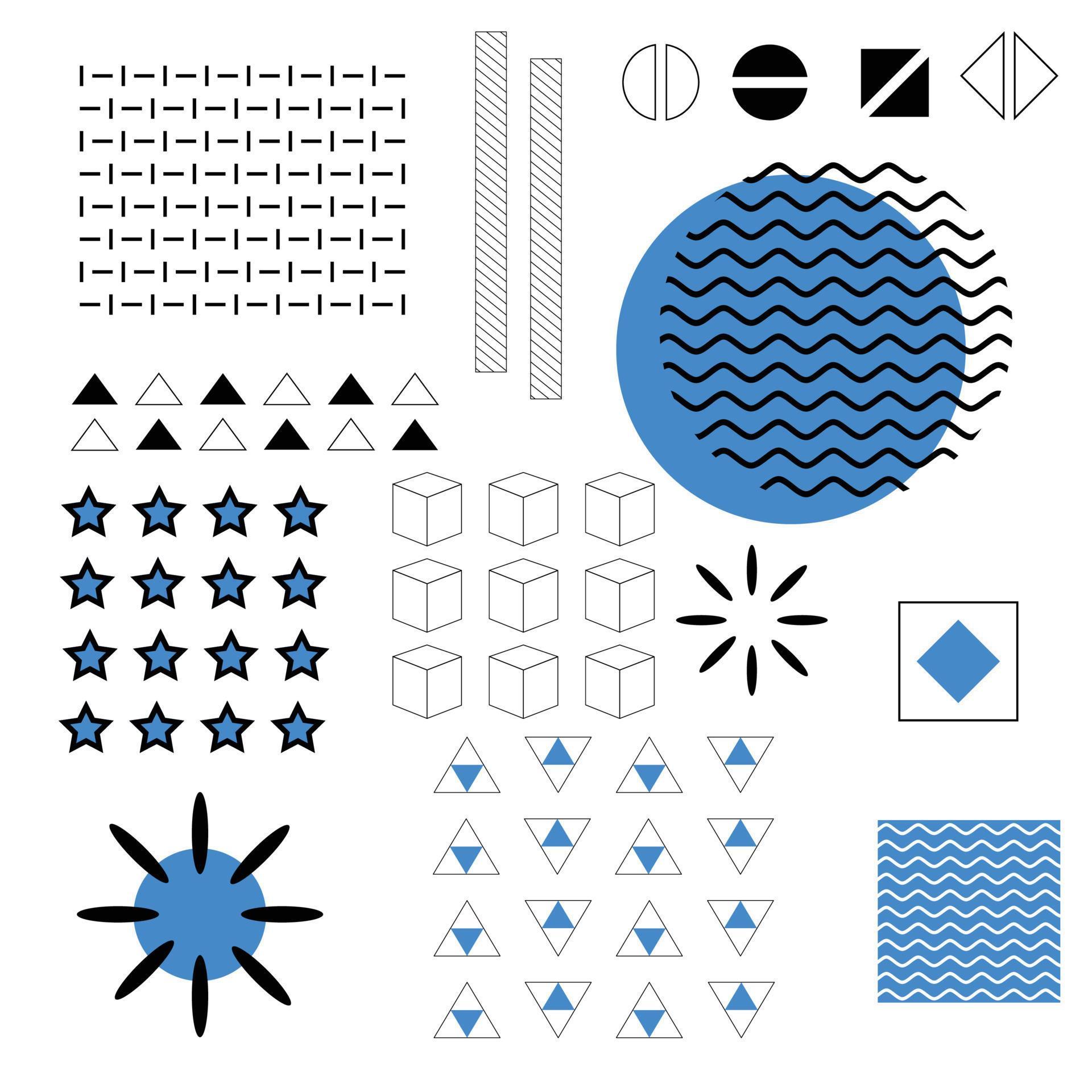 Set of vector geometric shapes. Abstract elements 7533999 Vector Art at ...